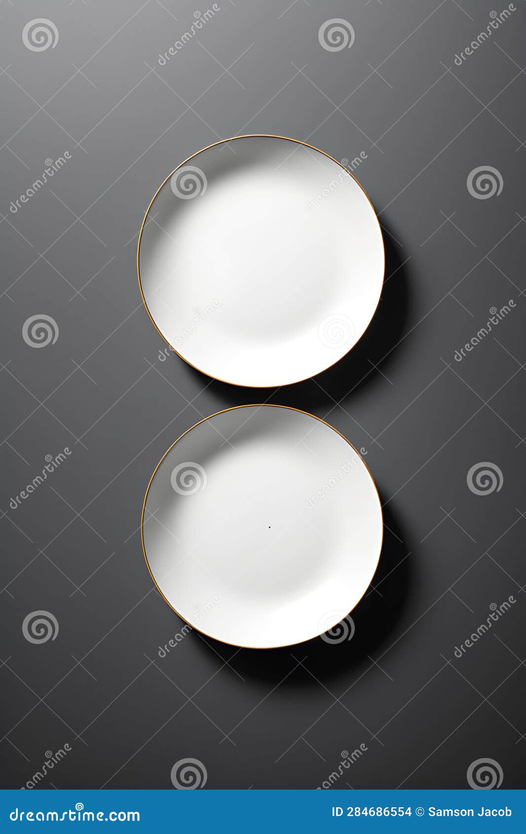 Top View of Two Ceramic Plate White Background Generated by Ai Stock ...