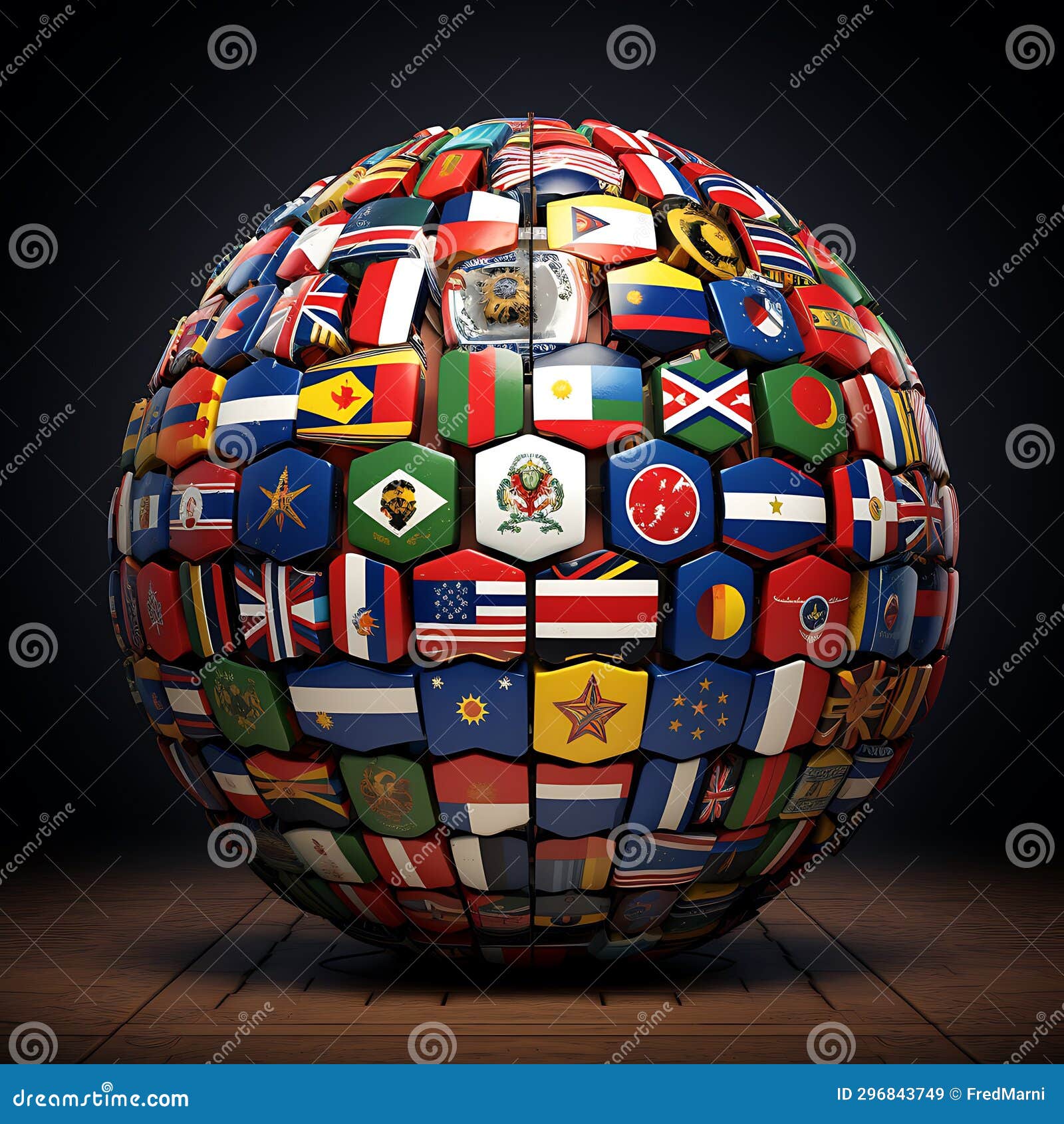A sphere made of flags stock illustration. Illustration of nations ...