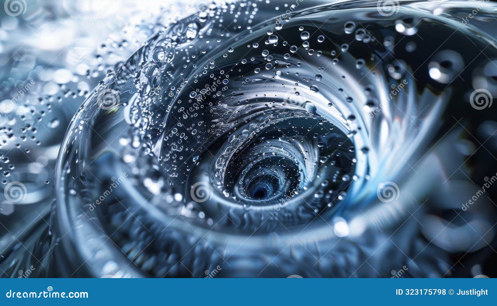 A Mesmerizing Spiral of Curved Water Drops Radiating from a Central ...