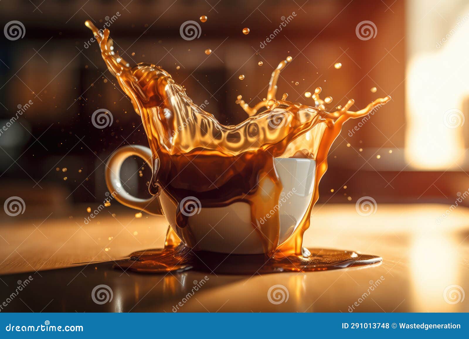 Captivating Coffee Splash in a Glass Cup Stock Illustration ...