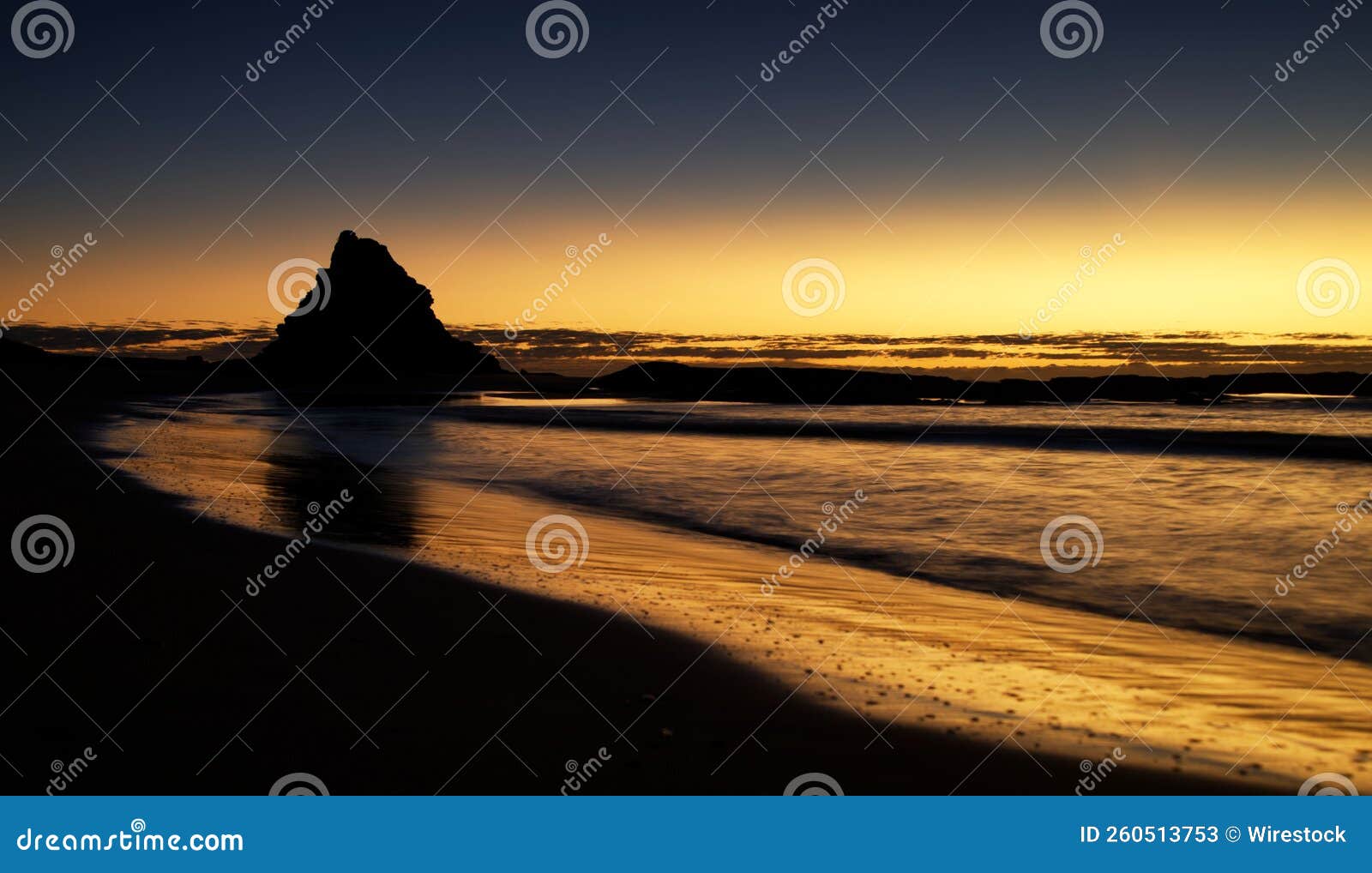 Mesmerizing Sunset Over the Beautiful Coast Stock Image - Image of ...