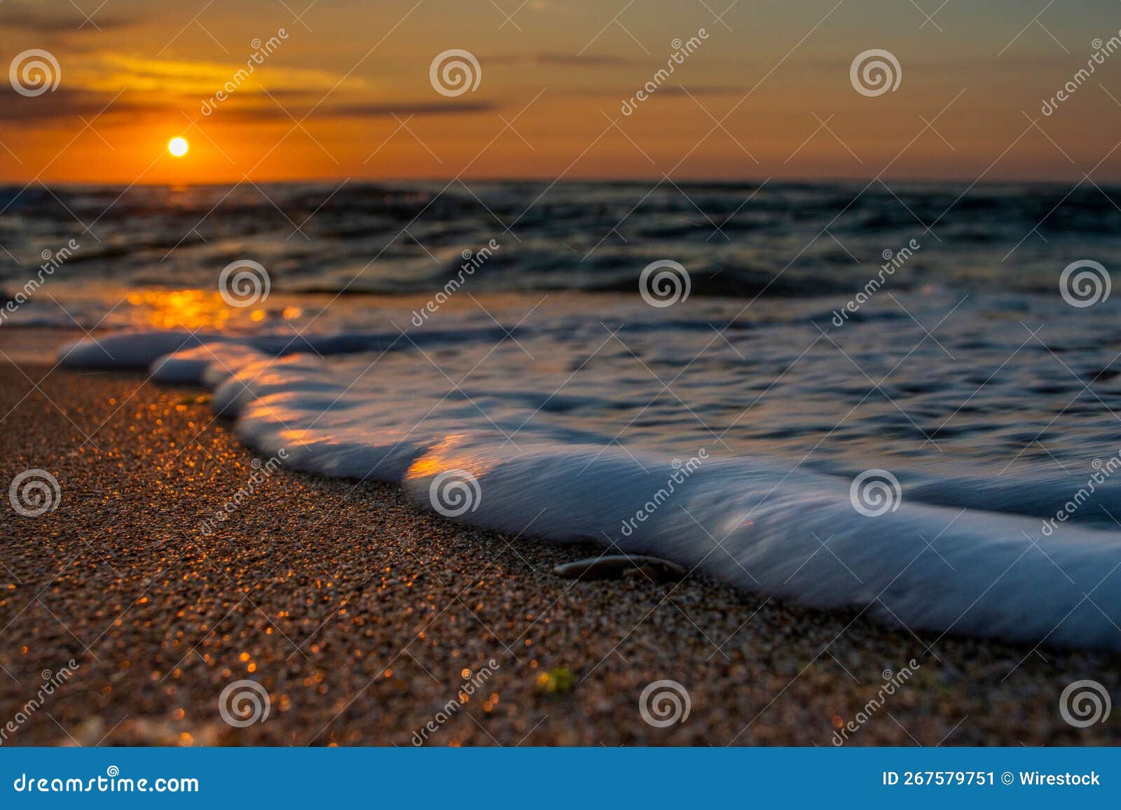 Mesmerizing Sunset Over the Ocean Stock Image - Image of reflection ...