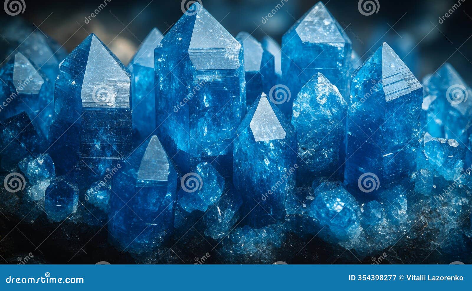 Mesmerizing Top View of Blue Crystals with Geometric Shapes for ...