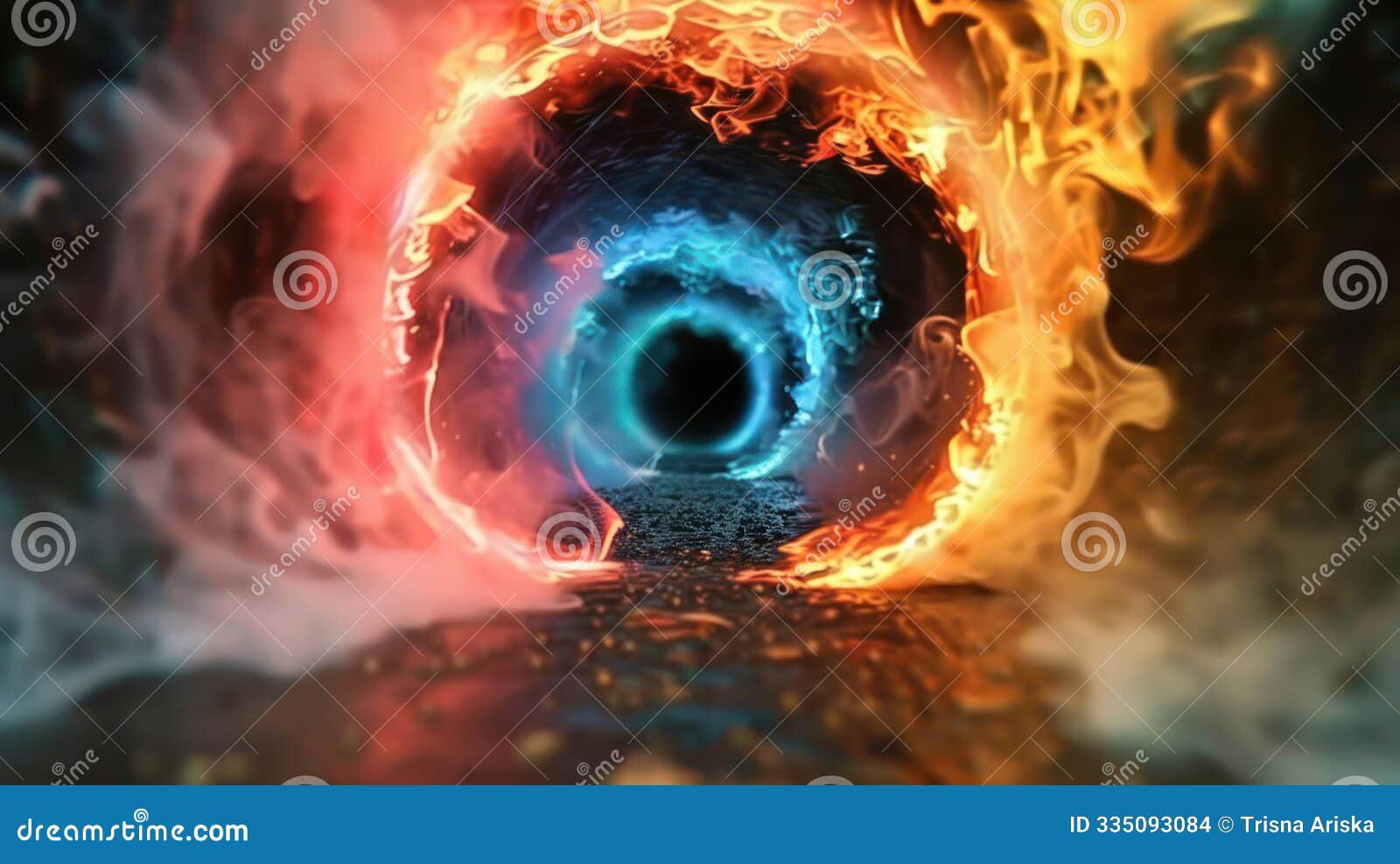 A Mesmerizing Tunnel of Swirling Fire and Ice, Creating a Mystical ...