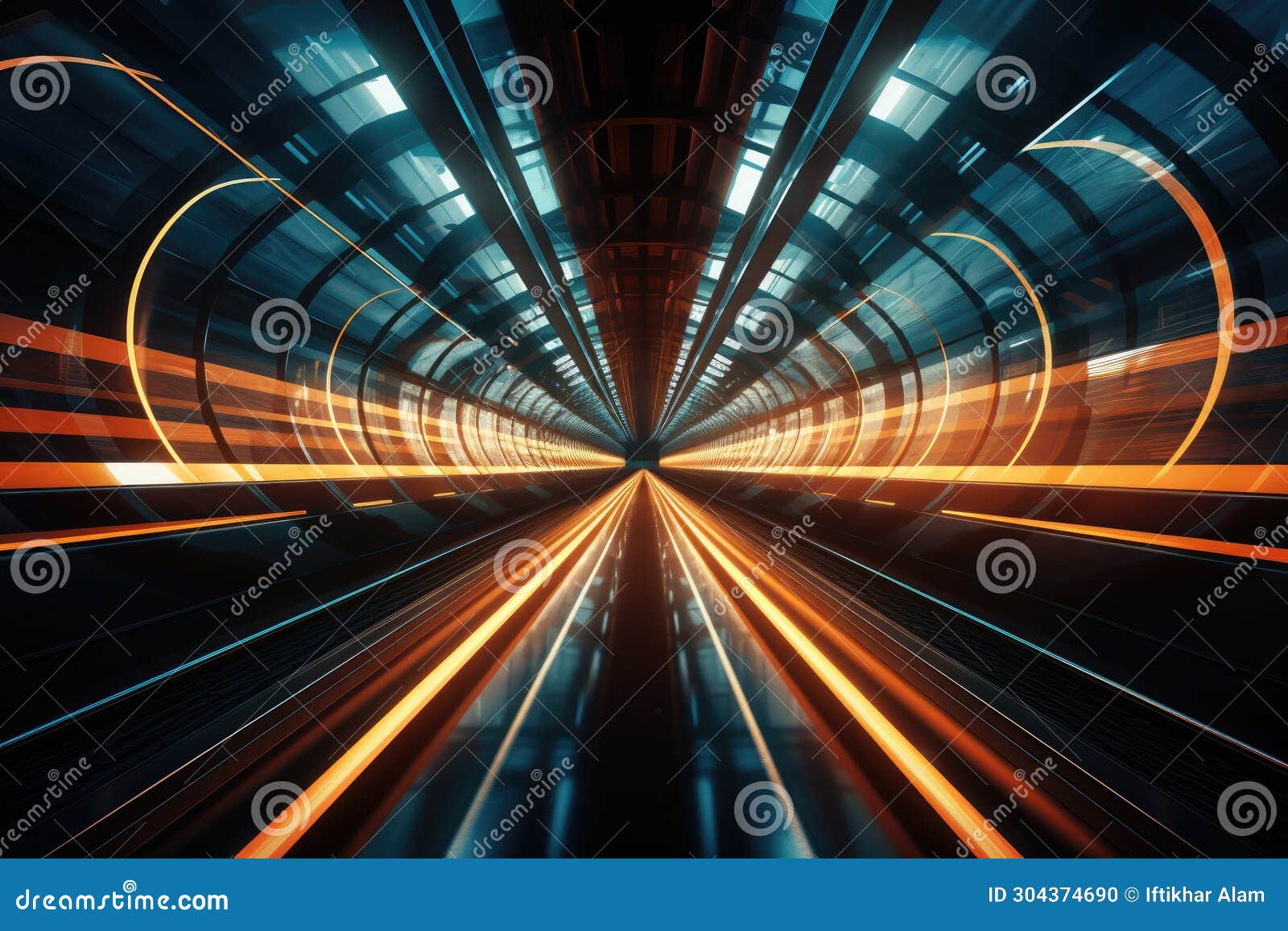 A Mesmerizing Tunnel with Vibrant Lights Emanating from the End ...