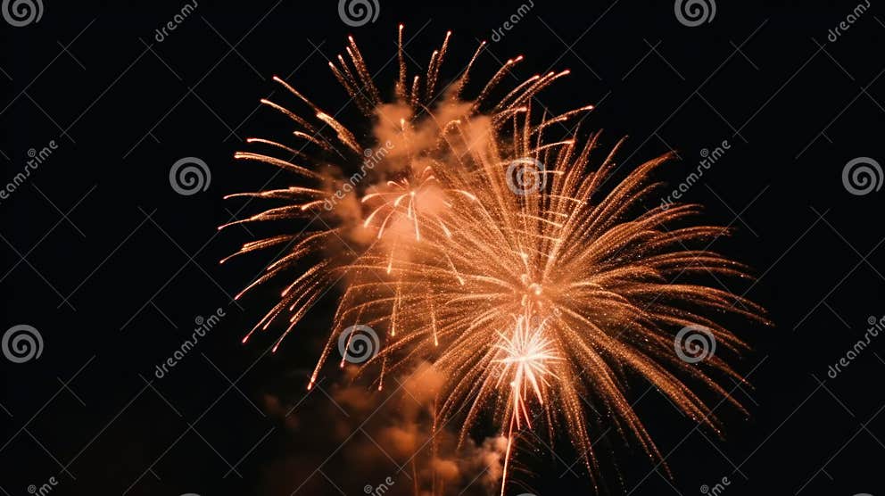 A Slow-motion Shot of Fireworks Exploding in the Night Sky Created with ...