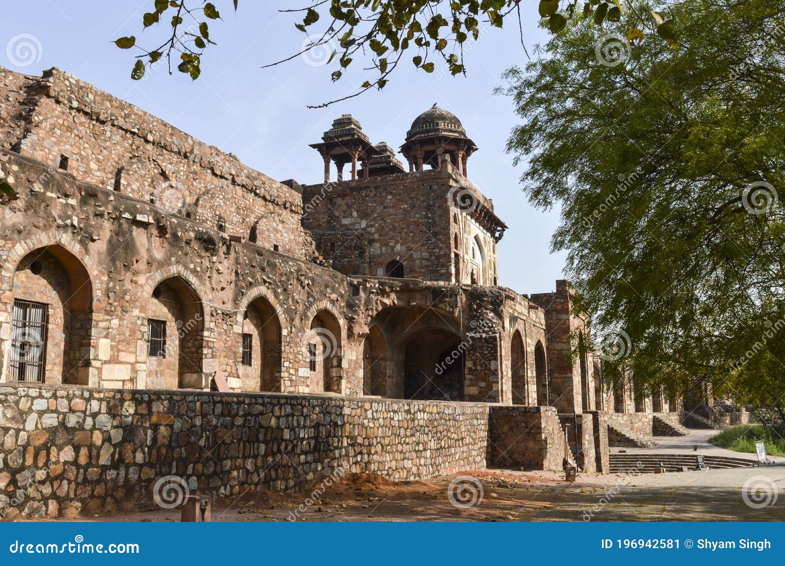 A Mesmerizing View of Architecture of Small Tomb at Old Fort from Side ...