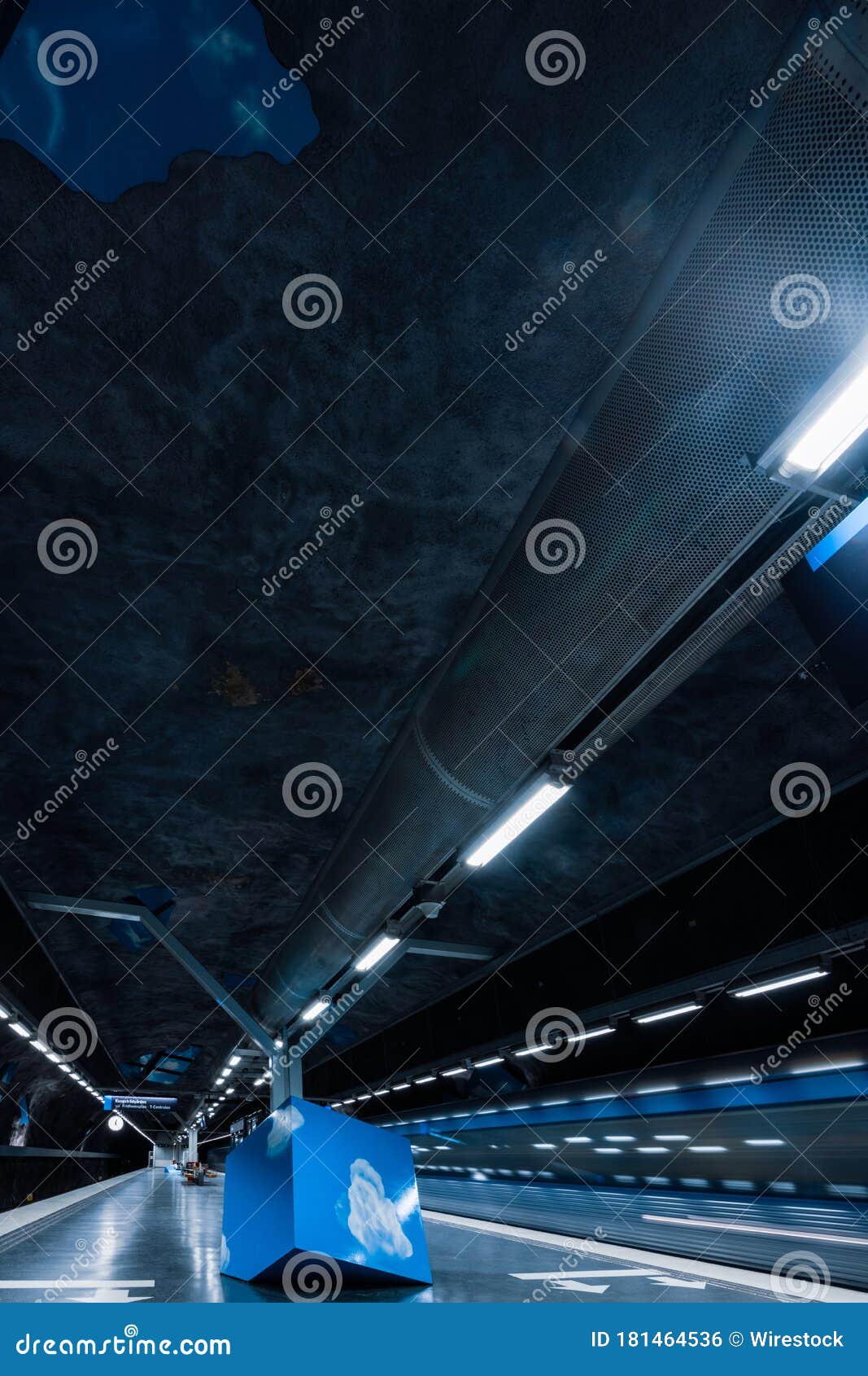Mesmerizing View of a Blue Metro in a Station with a Modern Design ...