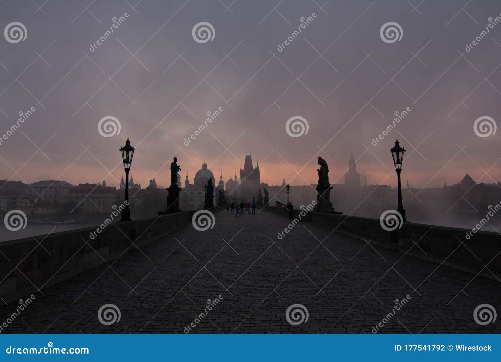 Mesmerizing View from the Bridge of the Silhouettes of the Old ...