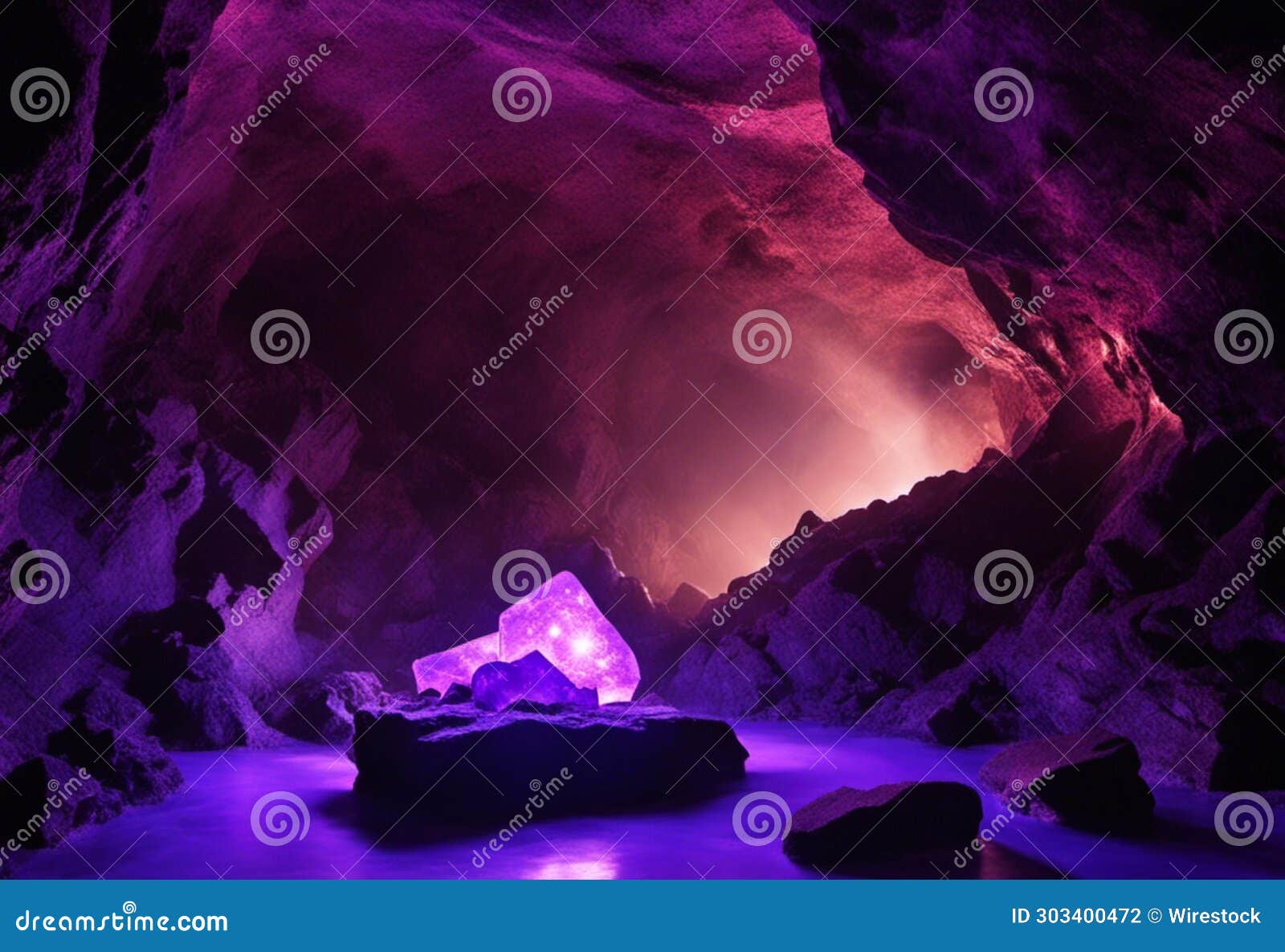 A Mesmerizing View of a Cave Illuminated with an Array of Vivid Colors ...