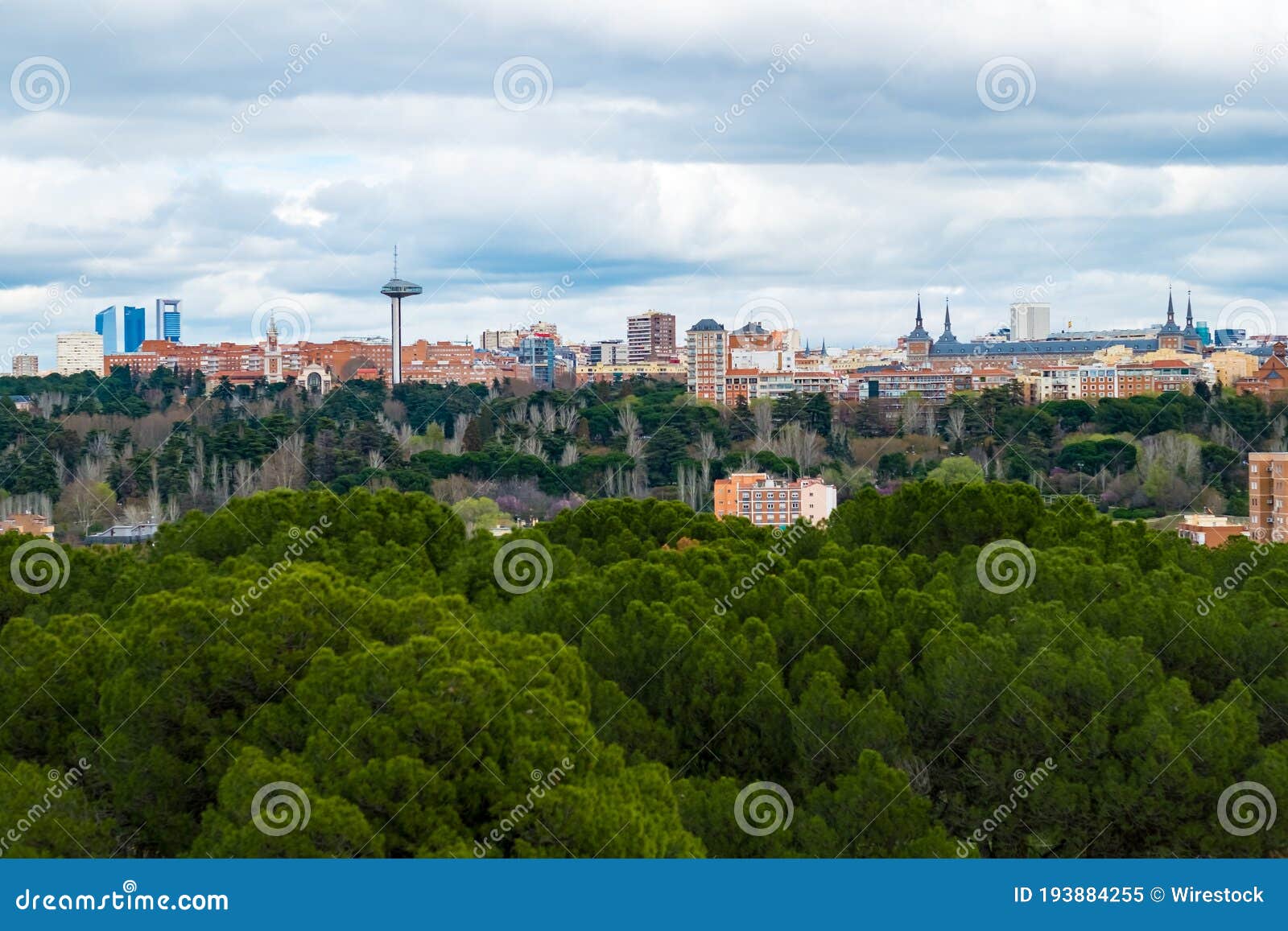 Mesmerizing View of a Cityscape Surrounded by Greenery in Madrid, Spain ...