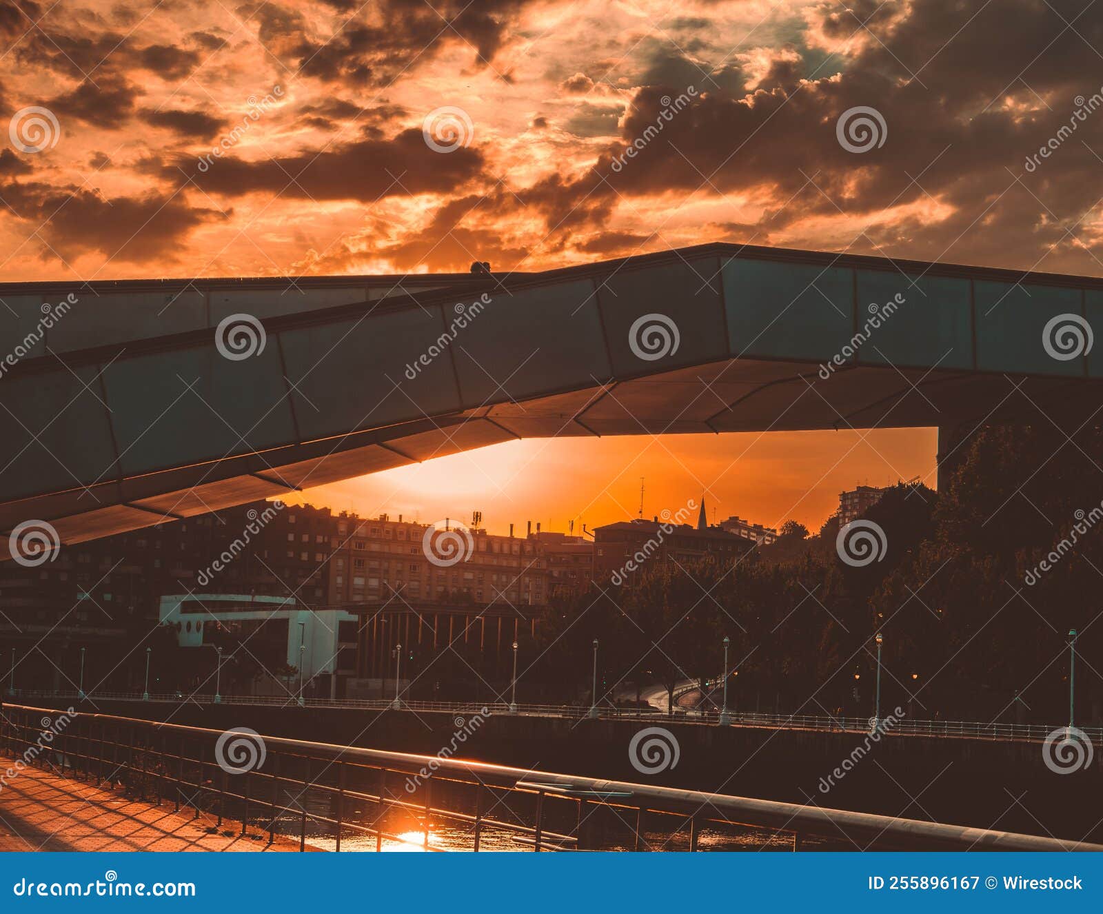 Mesmerizing View of a Golden Sunset Over the Buildings Stock Image ...