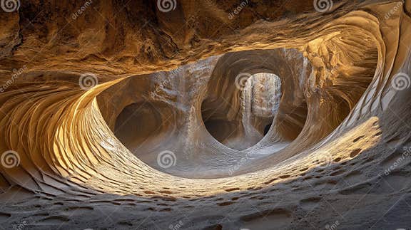 A Mesmerizing View Inside a Sandstone Cave, Sunlight Filtering through ...