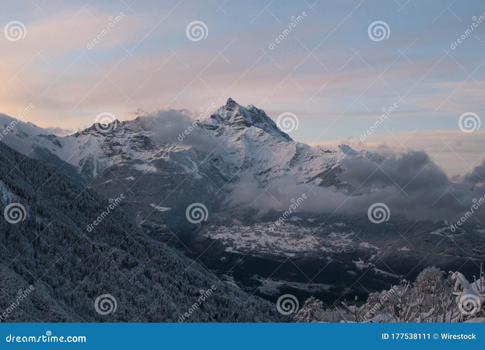 Mesmerizing View of the Peak of the Mountains Covered in Snow Against ...
