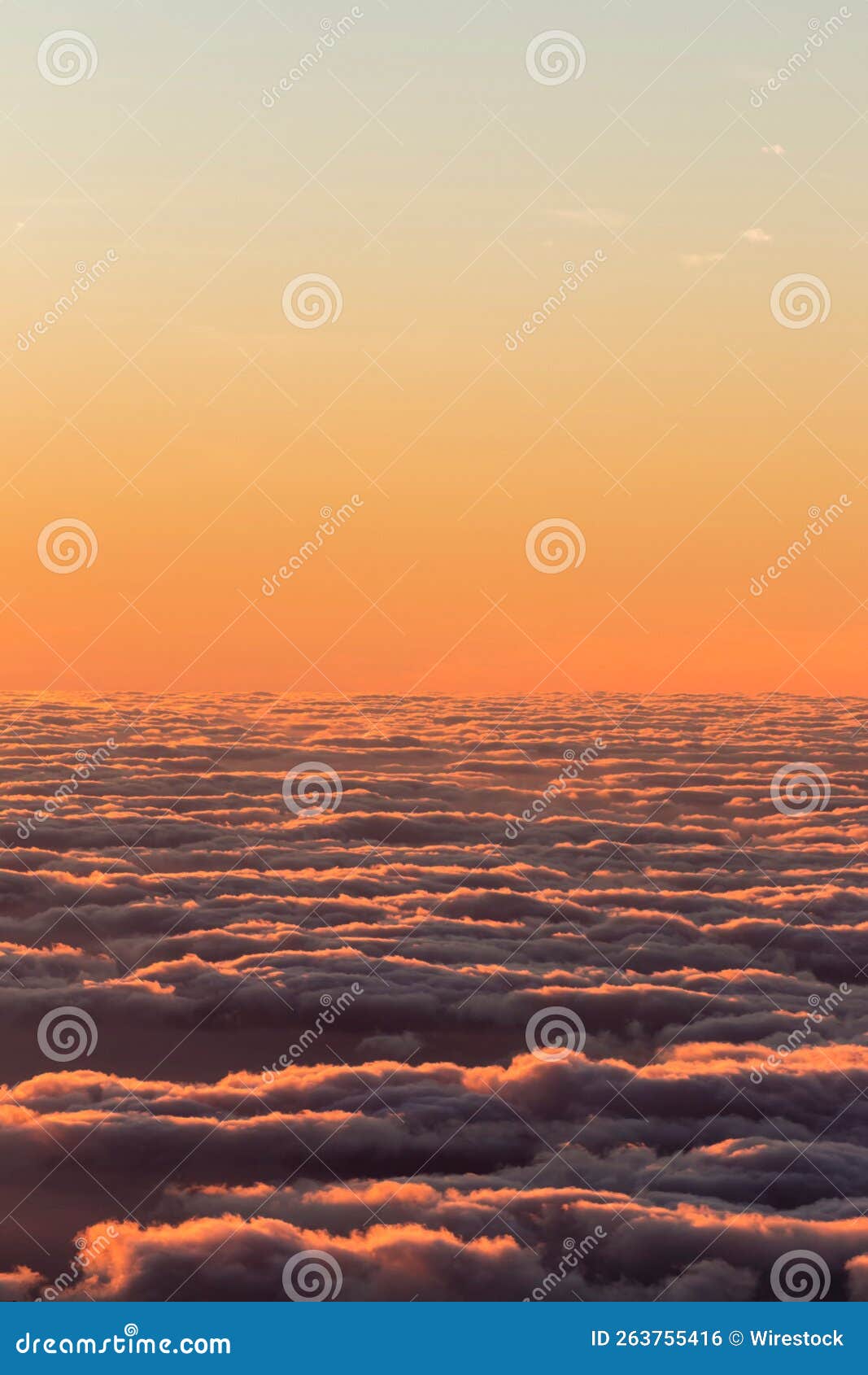 Mesmerizing View of the Sunset Sky Over the Puffy Clouds Stock Photo ...