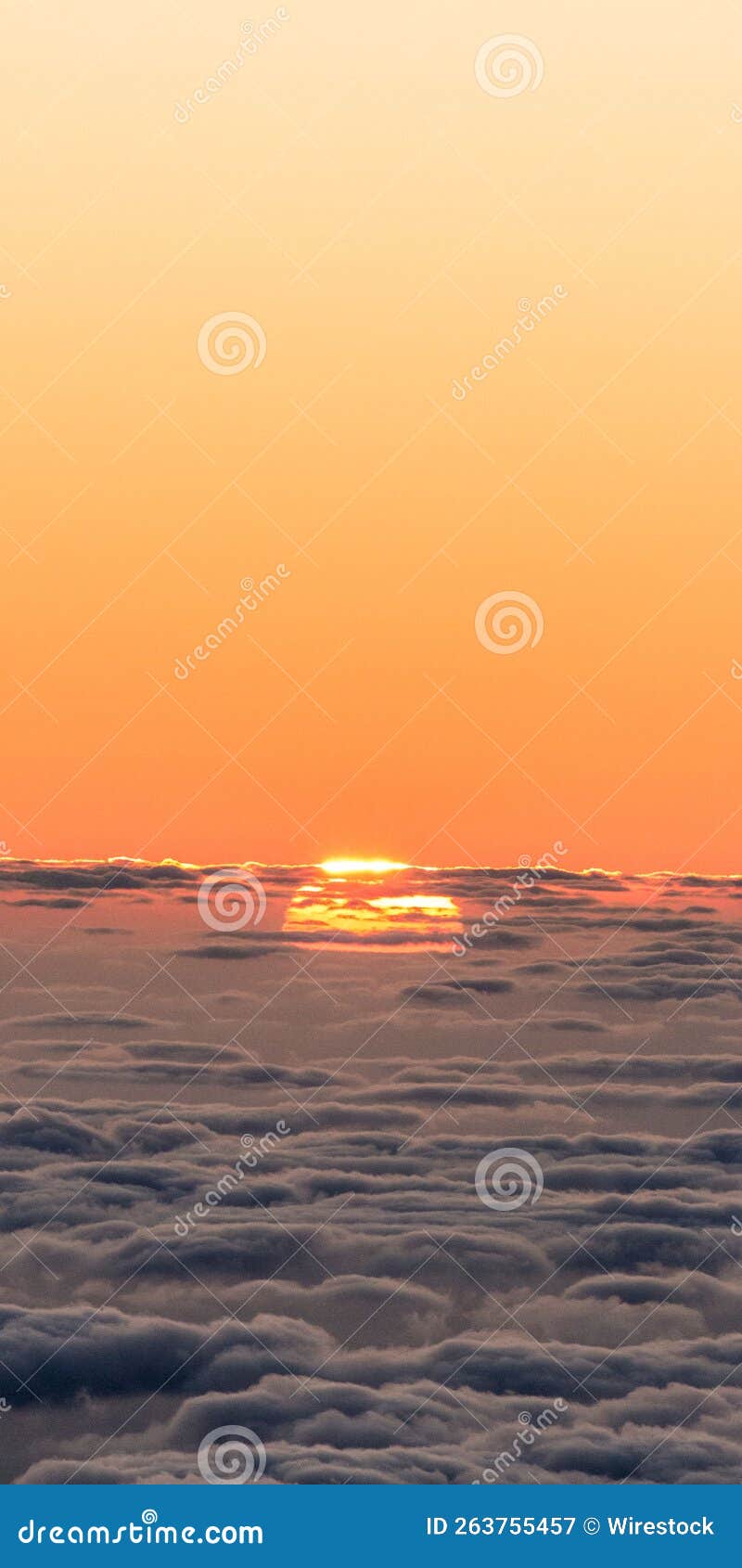 Mesmerizing View of the Sunset Sky Over the Puffy Clouds Stock Image ...