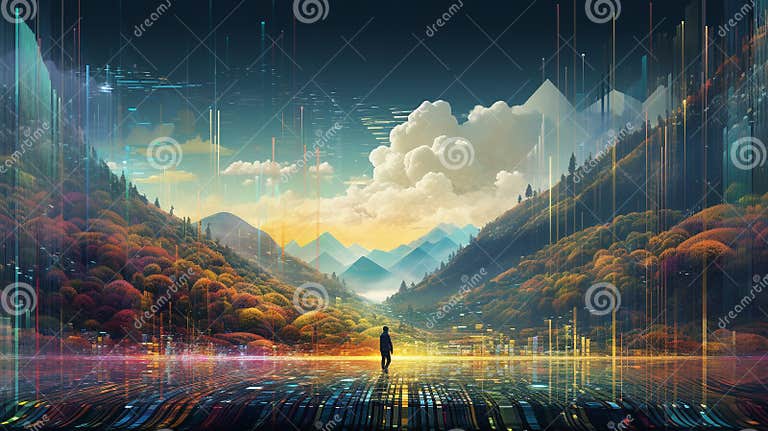Digital Reverie: Convergence of Dreams and Code Stock Image - Image of ...