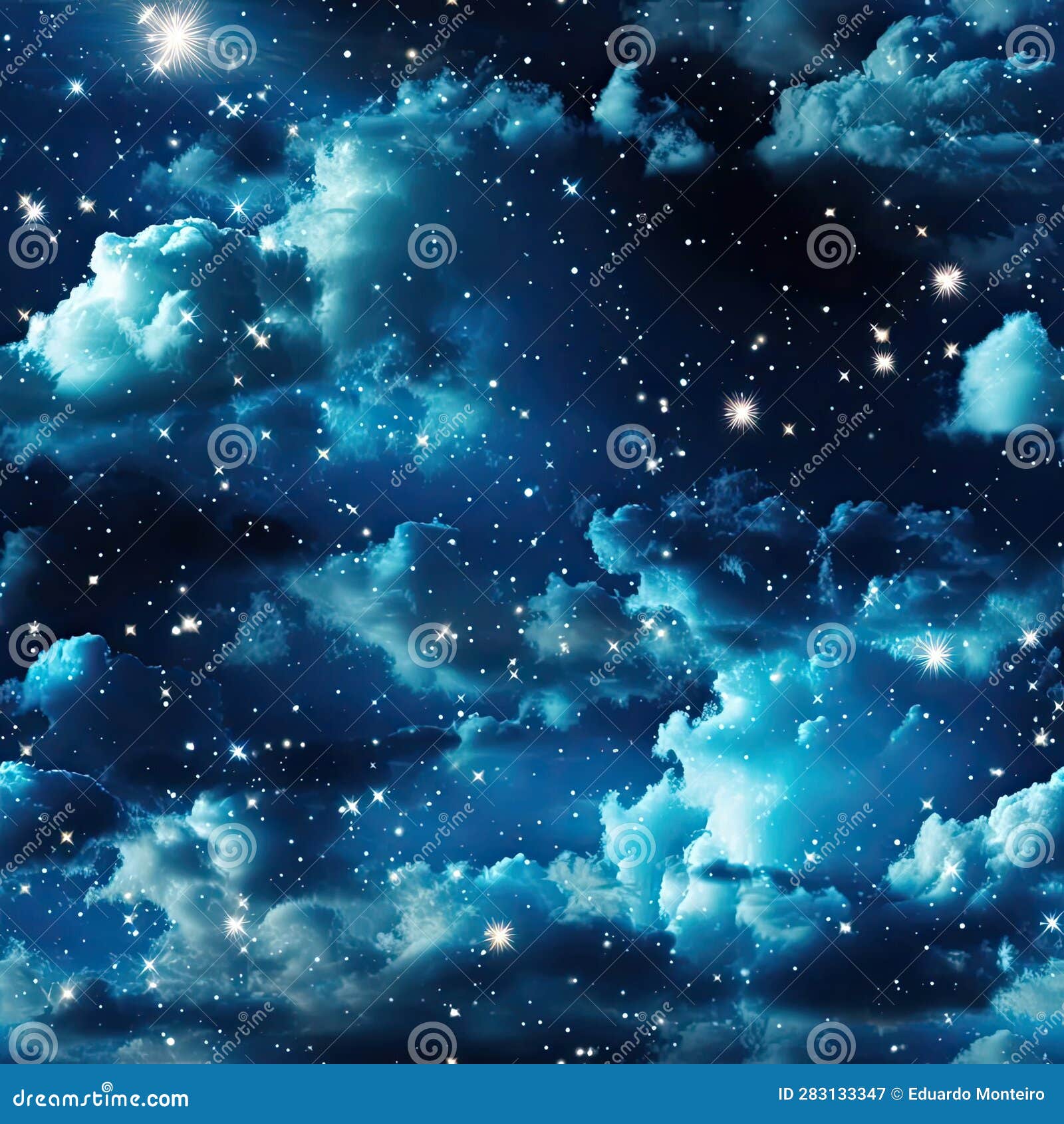 Mesmerizing Wallpaper of Stars and Clouds in a Sci-fi Baroque Style ...