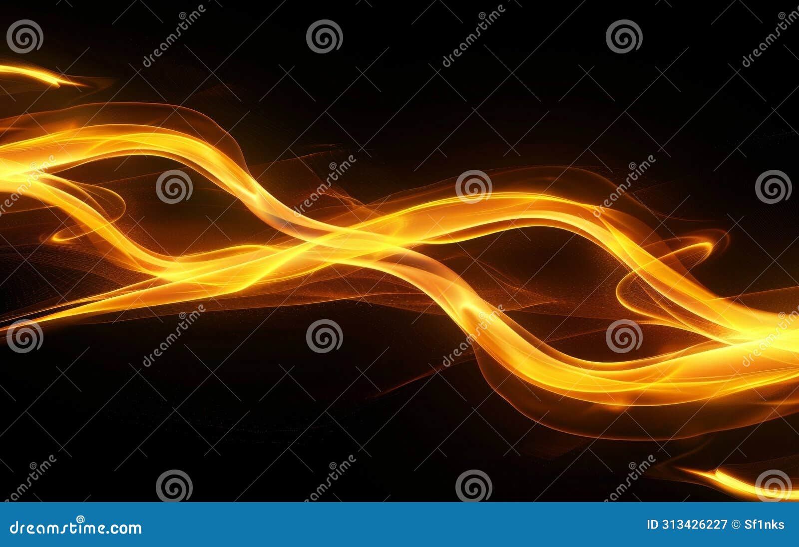 A Mesmerizing Wave of Golden Flames and Sparks Sweeps Across the Dark ...