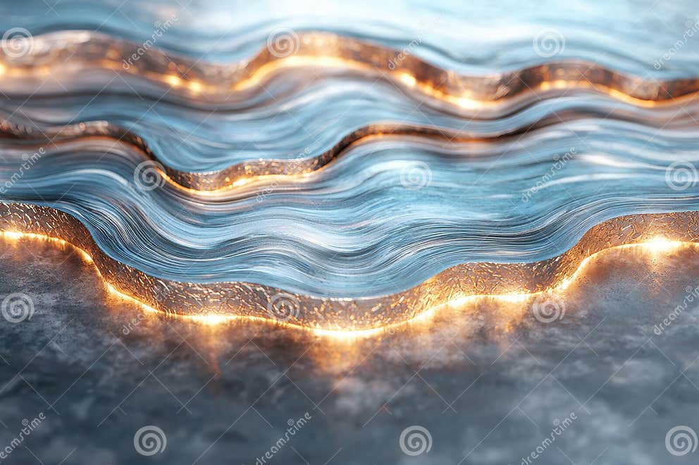 Mesmerizing Waves of Water and Light Stock Illustration - Illustration of nature, ripple: 337612292