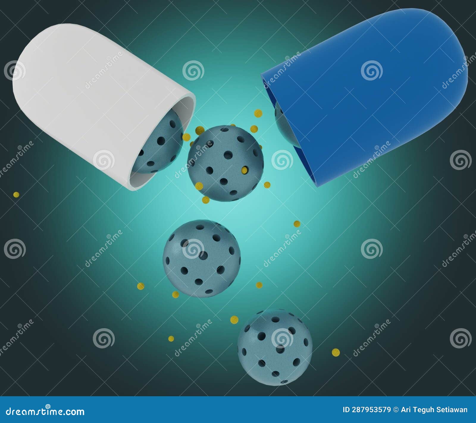 Mesoporous Nanoparticles Inside of Drug Capsule Stock Illustration ...