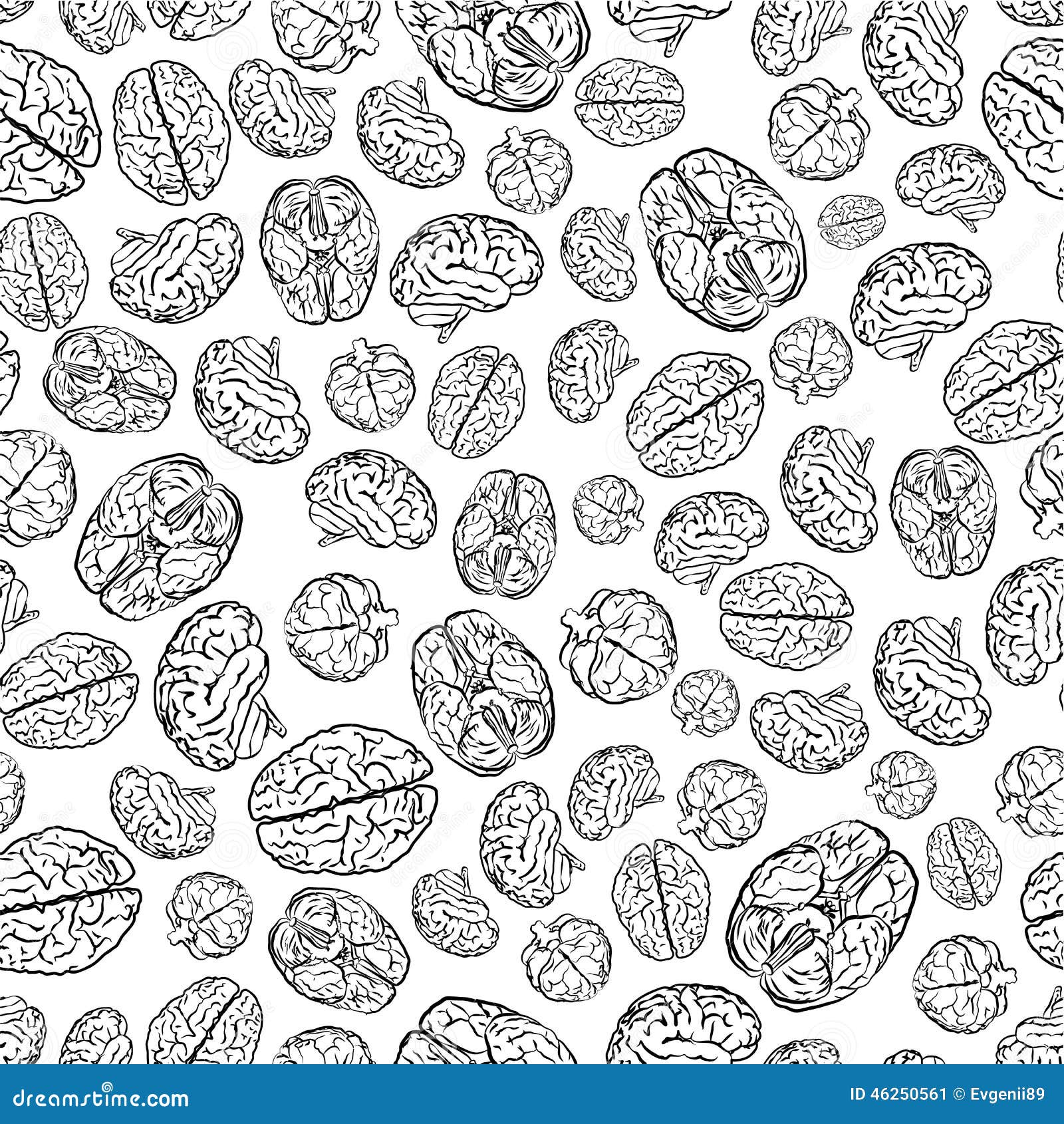 Mess of Brains from Different Sides, Outline Icons Stock Vector ...