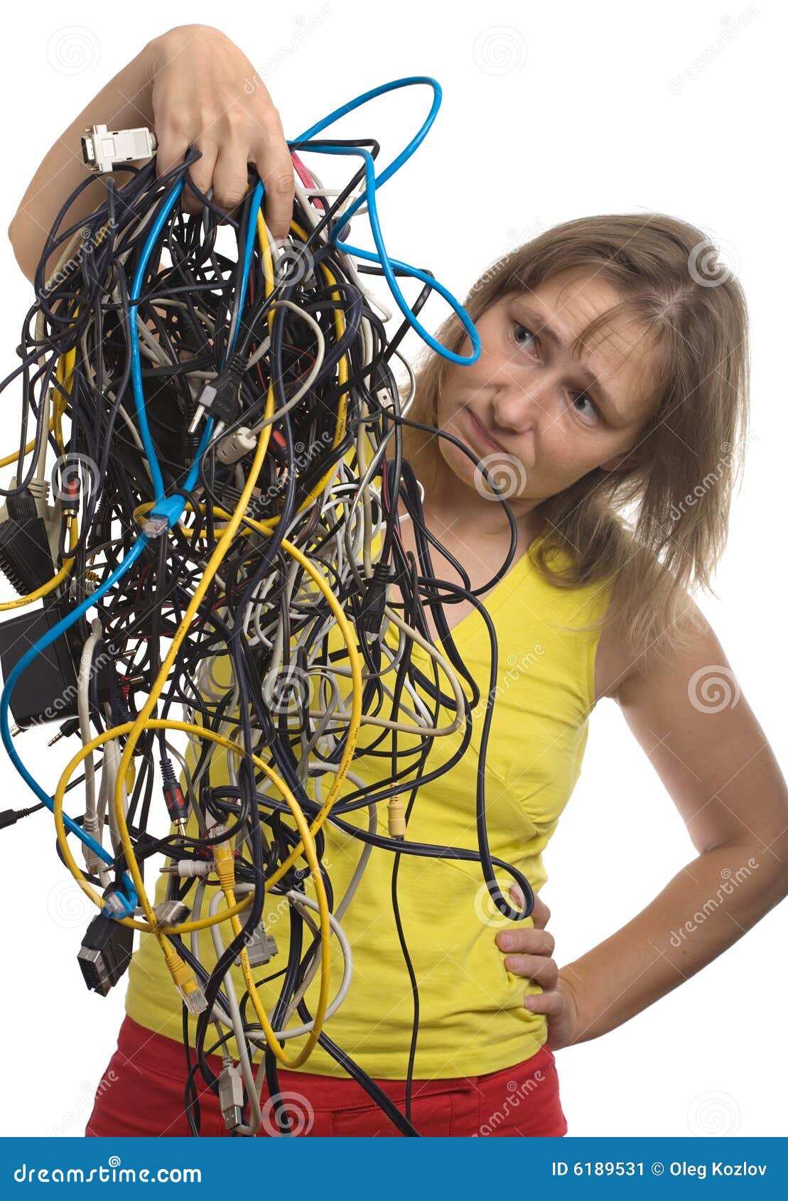 Mess of cables stock image. Image of lead, technology - 6189531