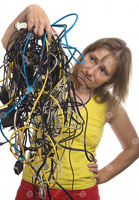 Mess of cables stock image. Image of lead, technology - 6189531