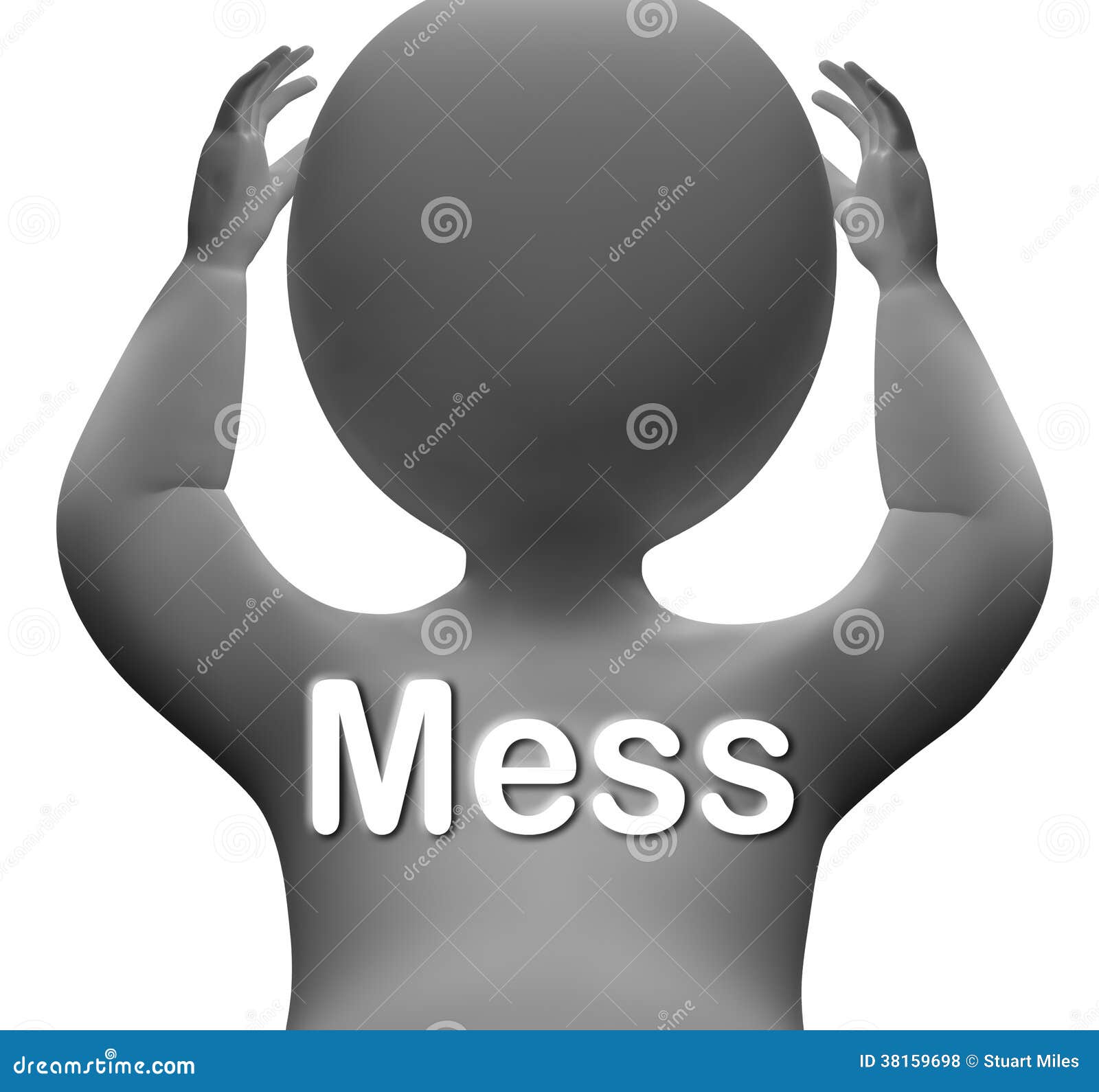 Mess Character Shows Chaos Disorder And Confusion Royalty-Free Stock ...