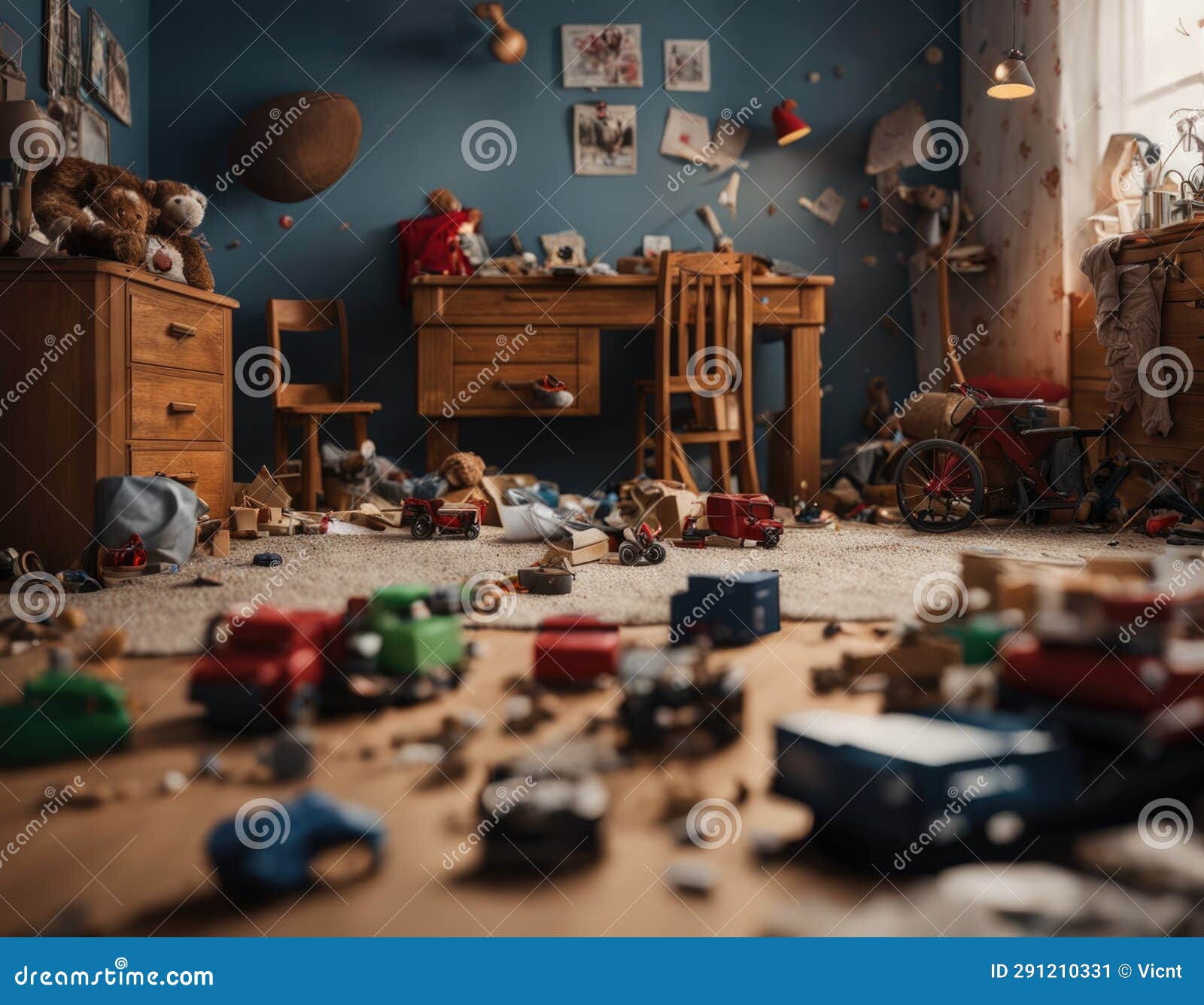 Mess in the Children S Room Stock Image - Image of comfortable, stylish ...