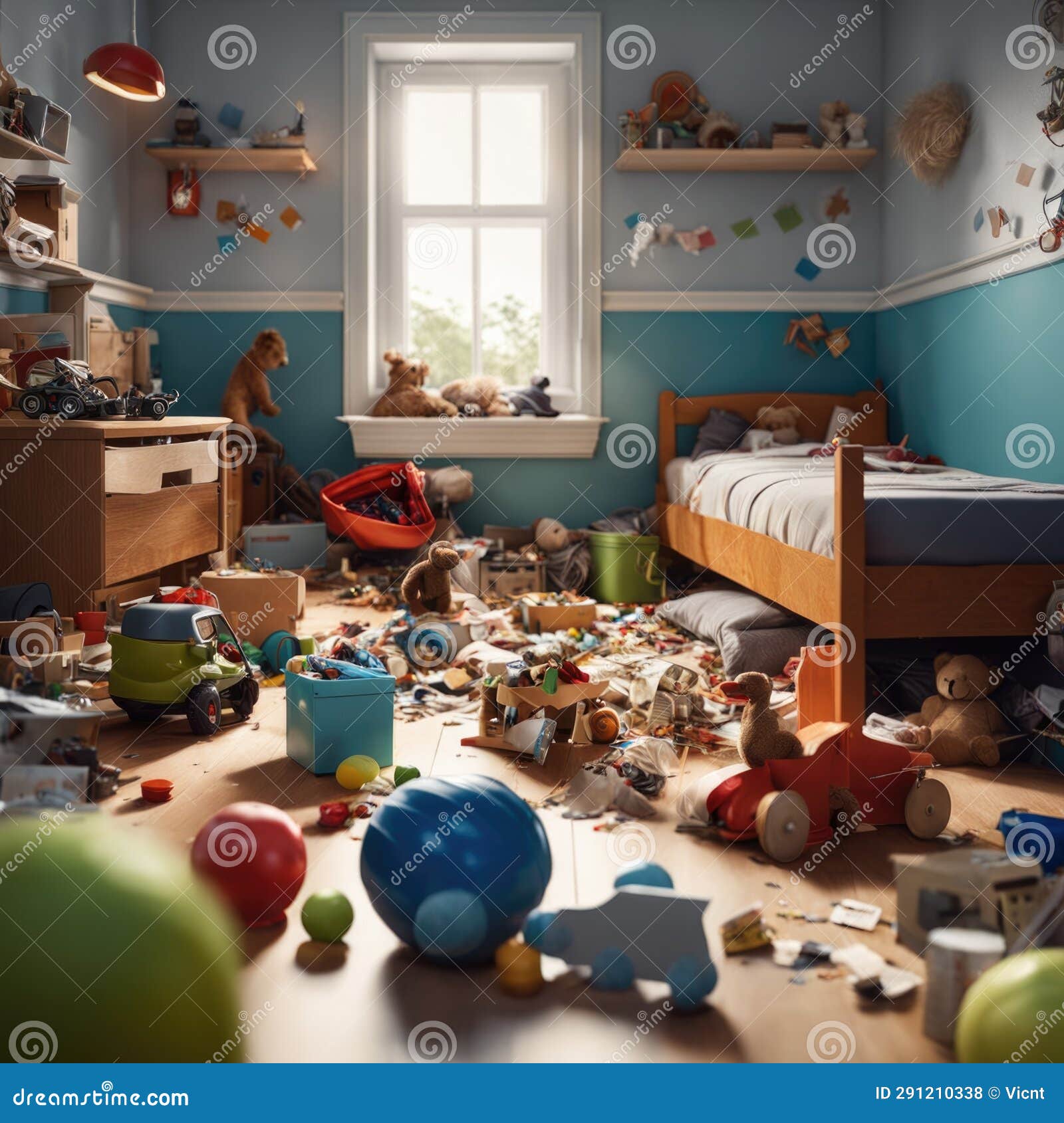 Mess in the Children S Room Stock Illustration - Illustration of table ...