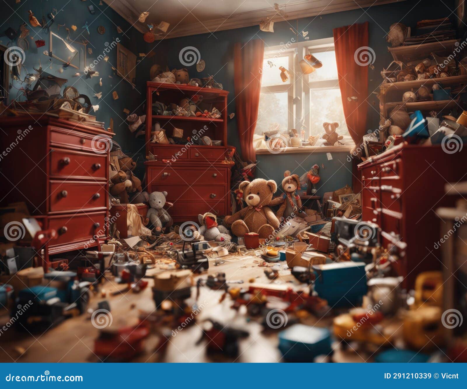 Mess in the Children S Room Stock Illustration - Illustration of baby ...