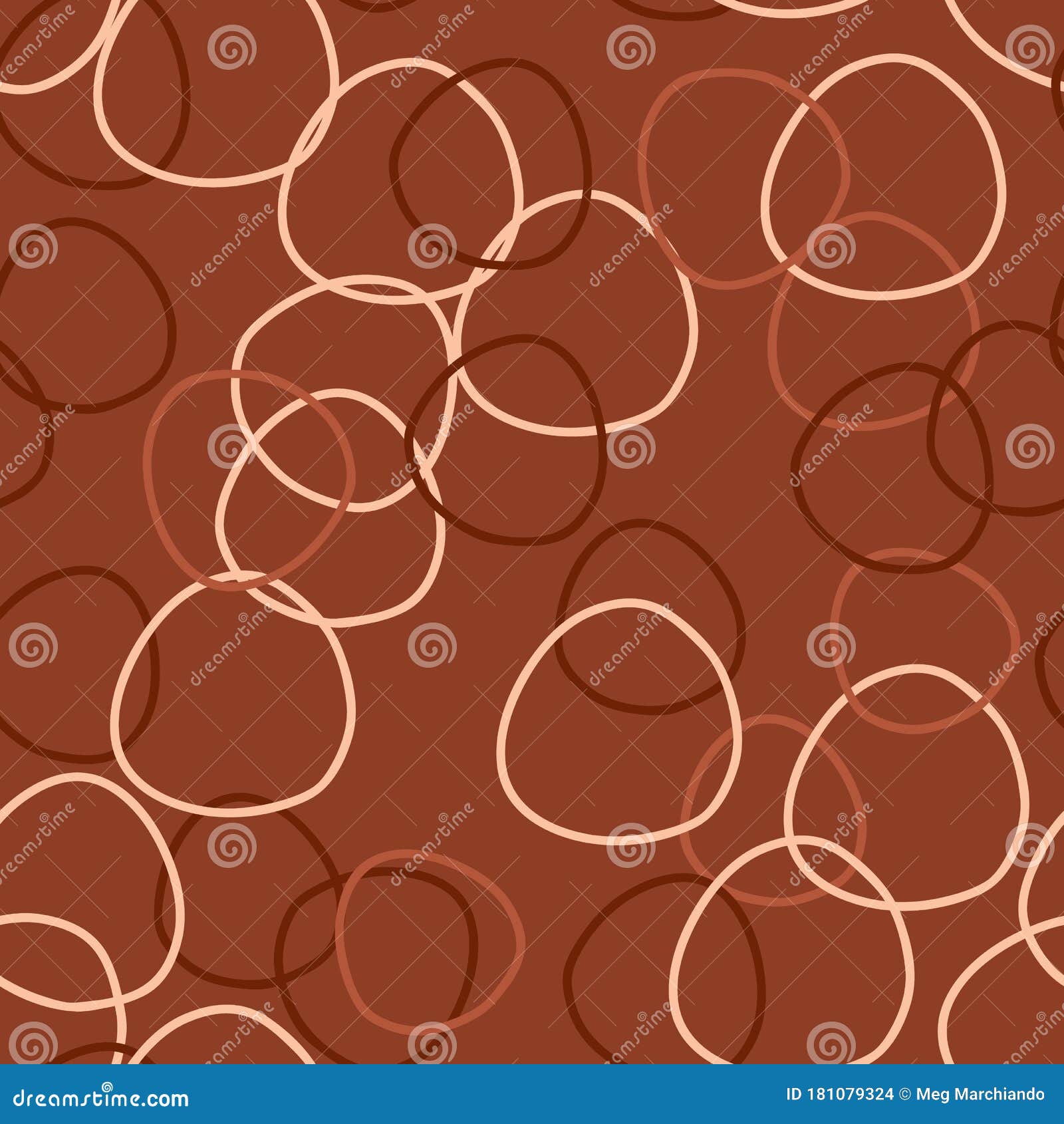 Mess of Circles, Orange and Brown Intertwined on a Rust Background ...