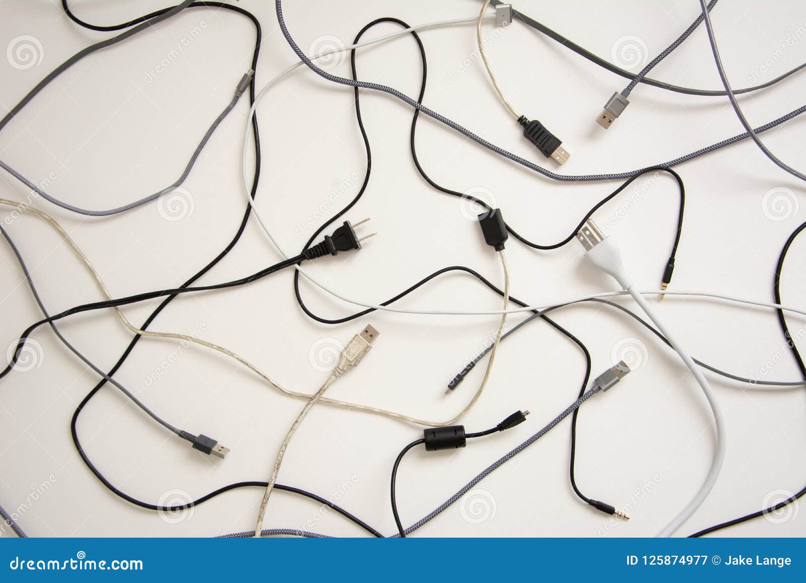 Mess of cords stock image. Image of plug, cords, electricity - 125874977
