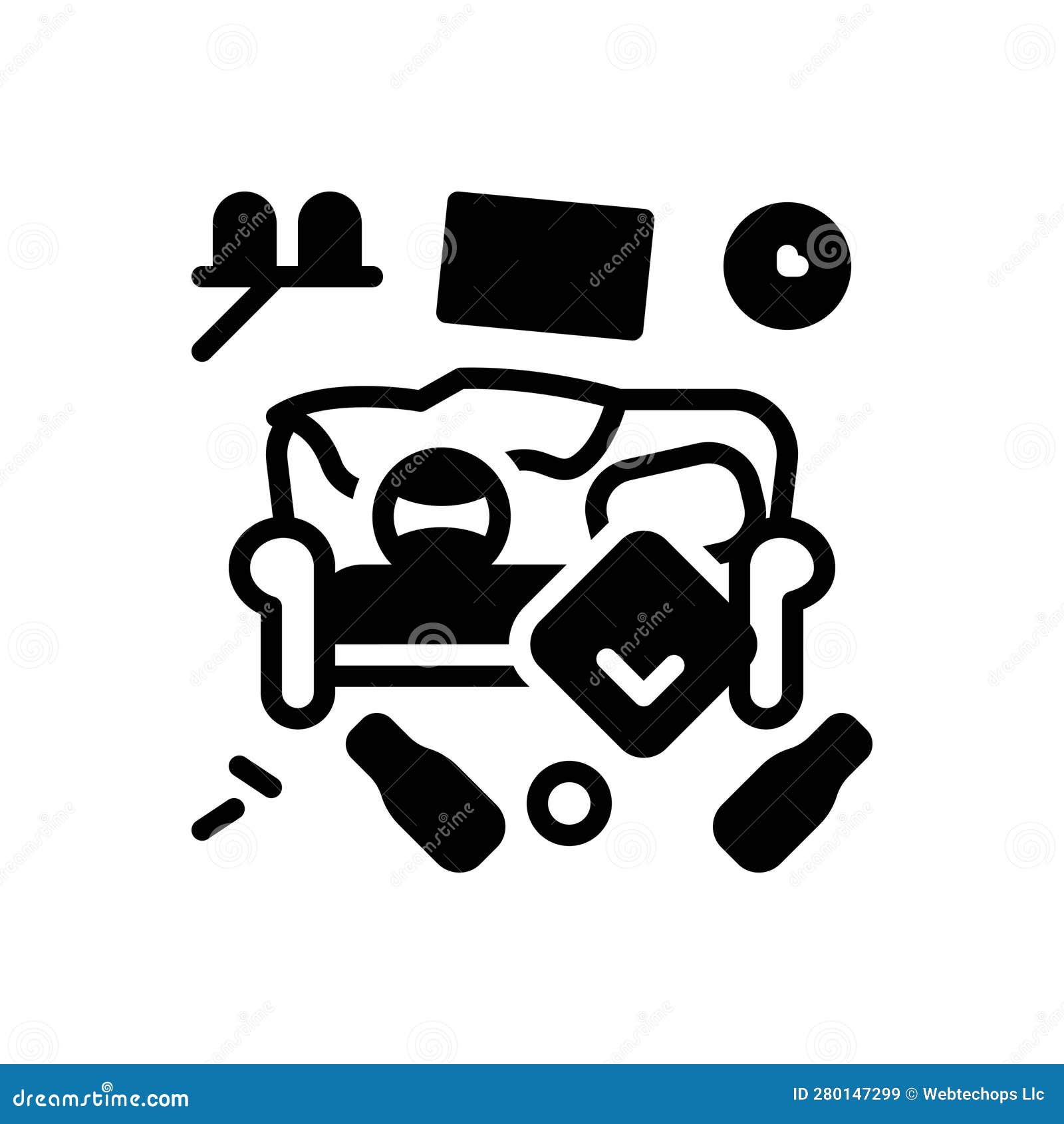 Black Solid Icon for Mess, Untidiness and Stuff Stock Vector ...