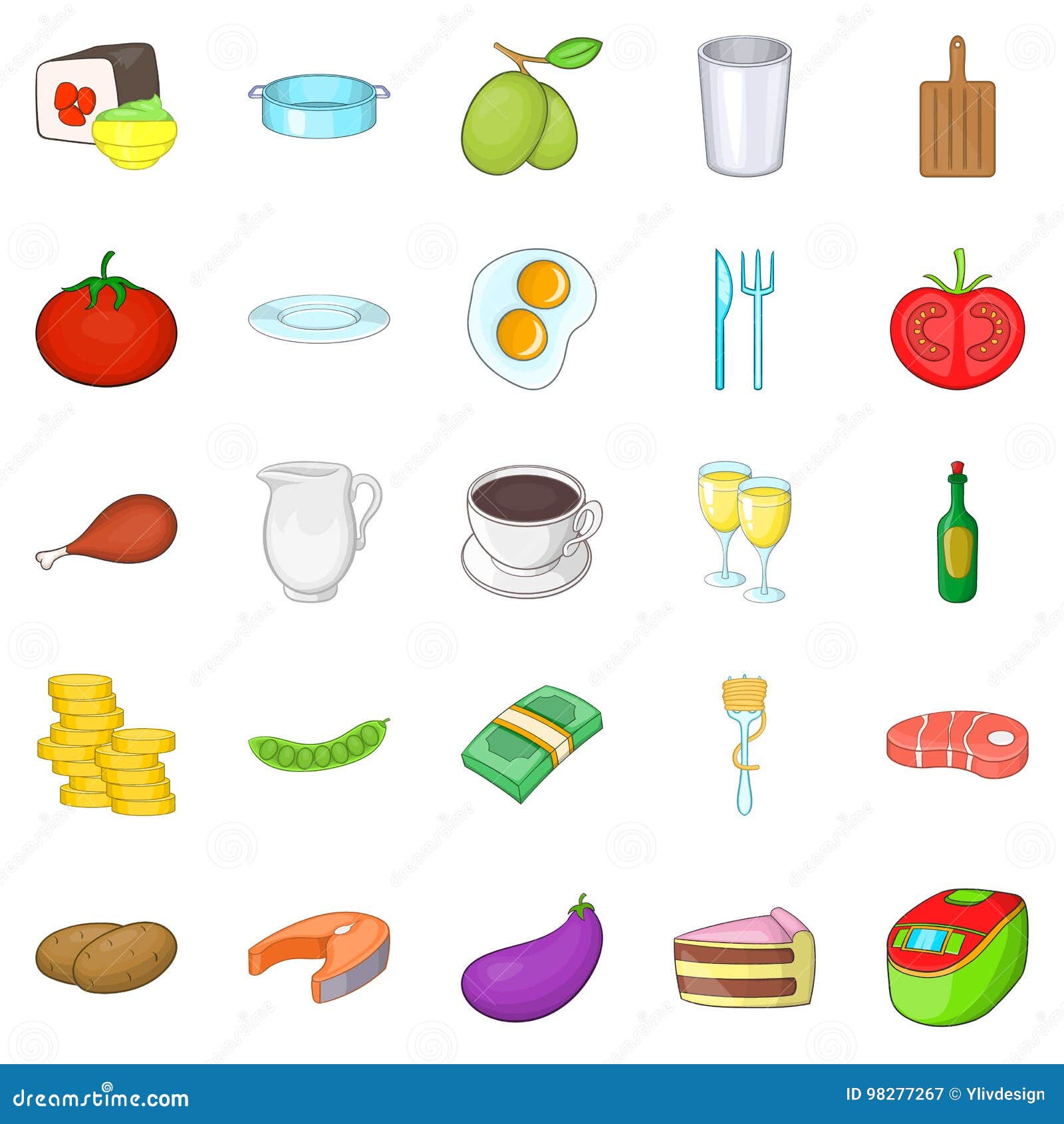 Mess Icons Set, Cartoon Style Stock Vector - Illustration of bakery ...