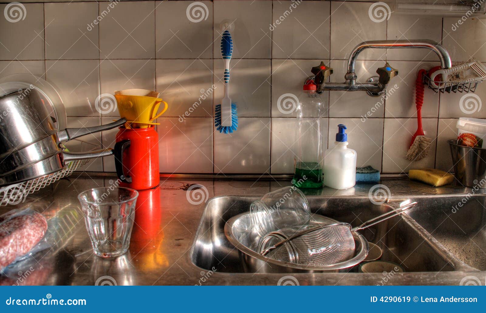 Mess in kitchen stock image. Image of house, dishes, mess - 4290619