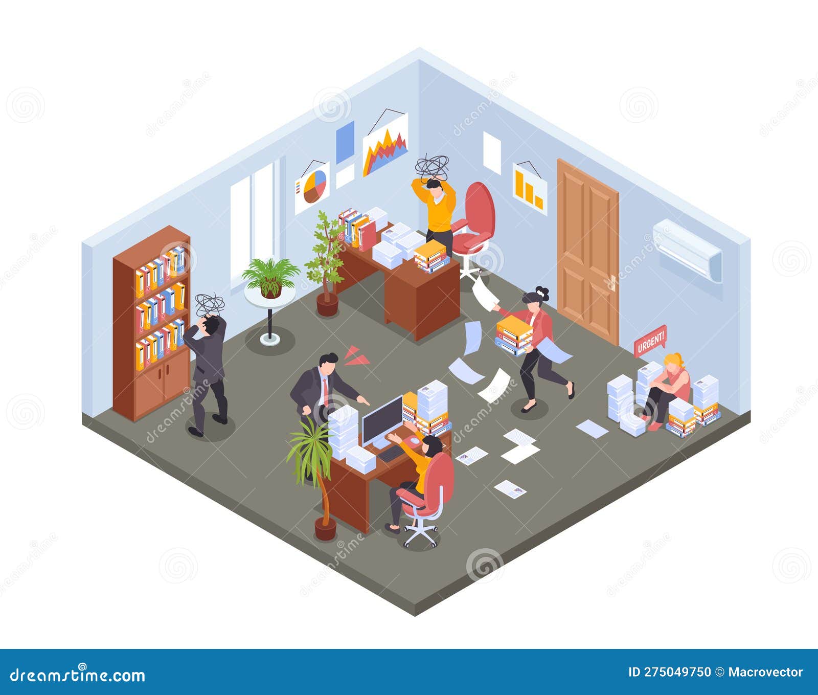 Mess in Office Composition stock vector. Illustration of failure ...