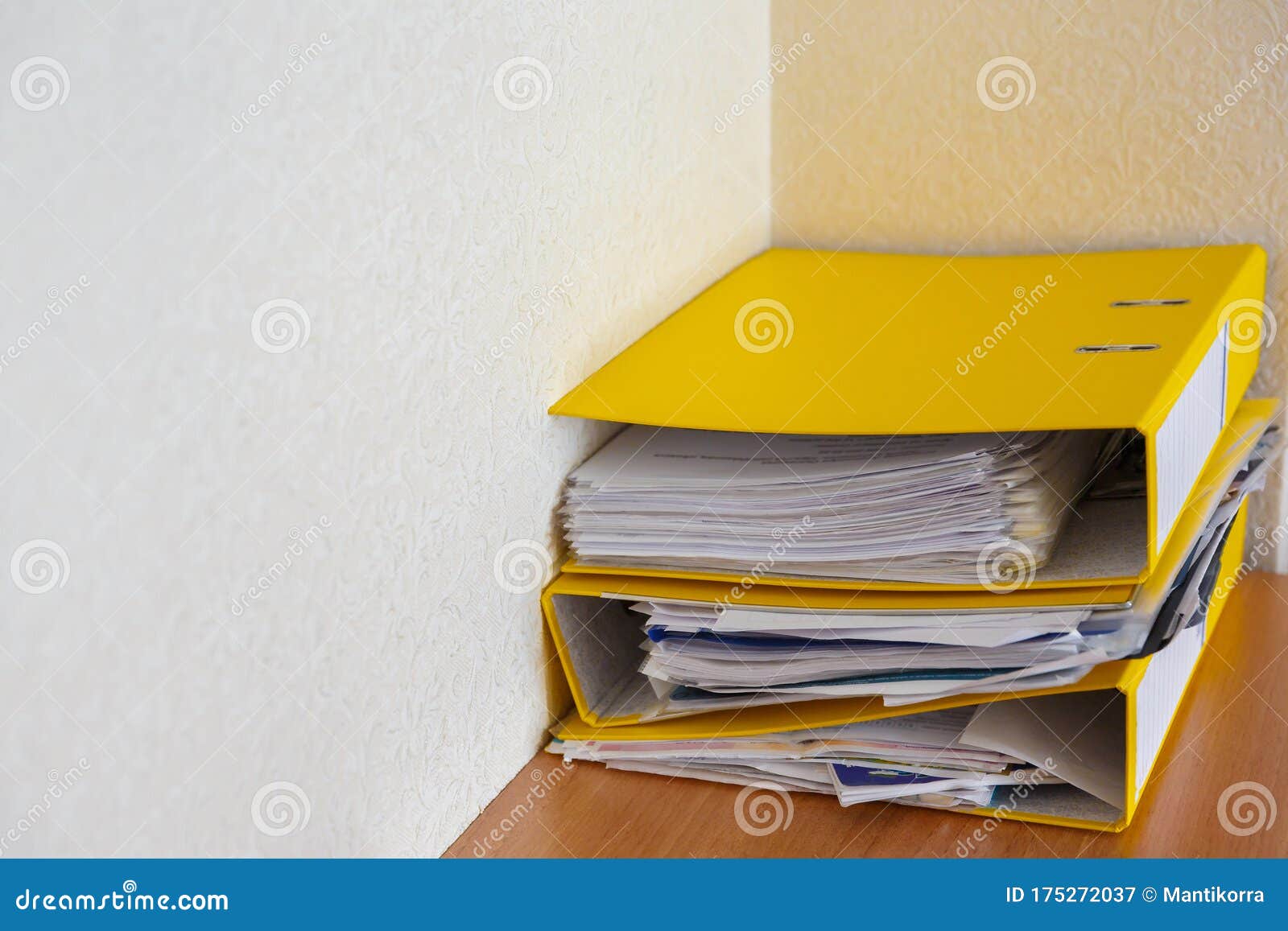 Mess of Papers and Documents in a Stack of Office Folders Stock Image ...