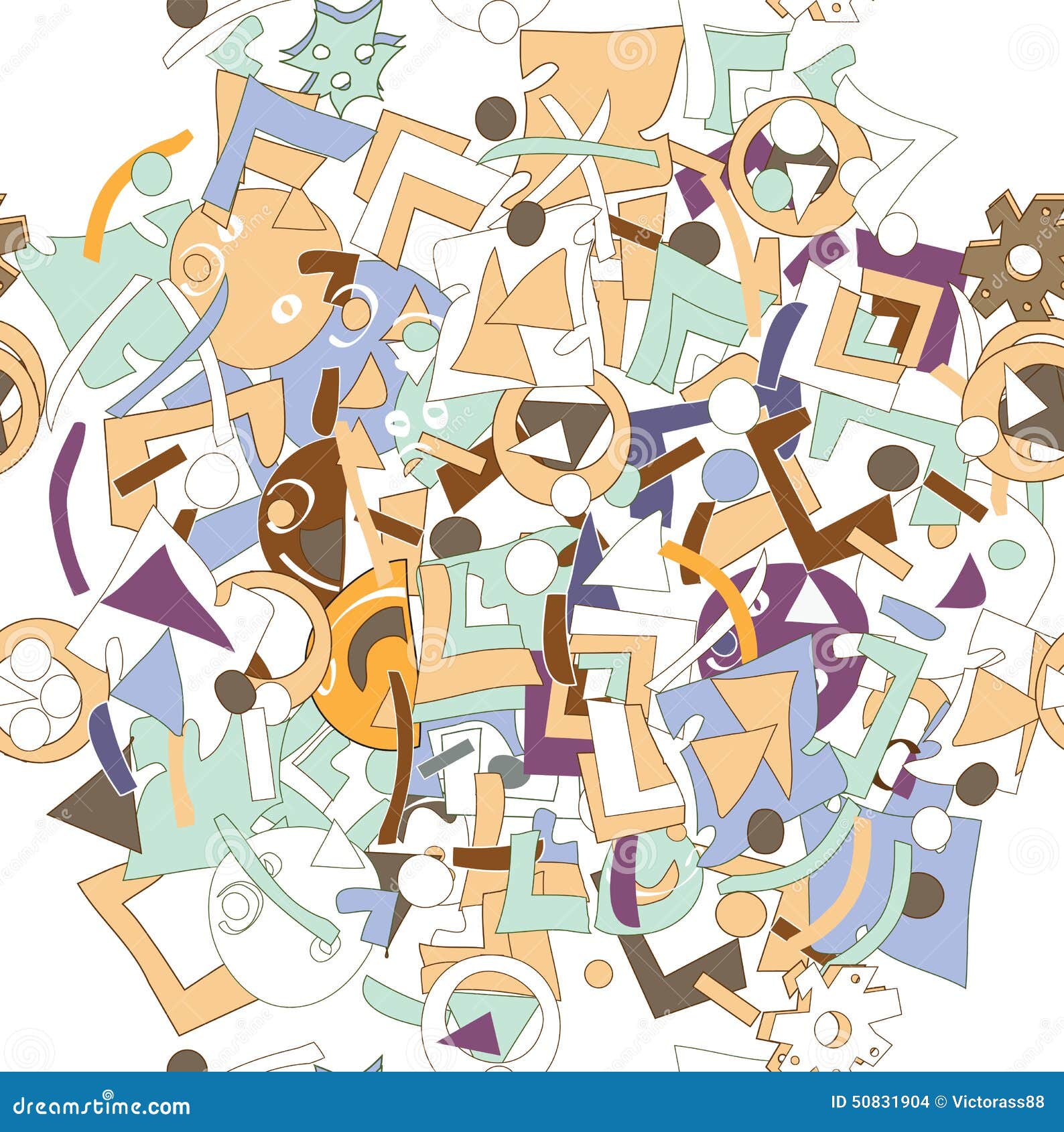 Mess Pattern stock vector. Illustration of shapes, decoration - 50831904