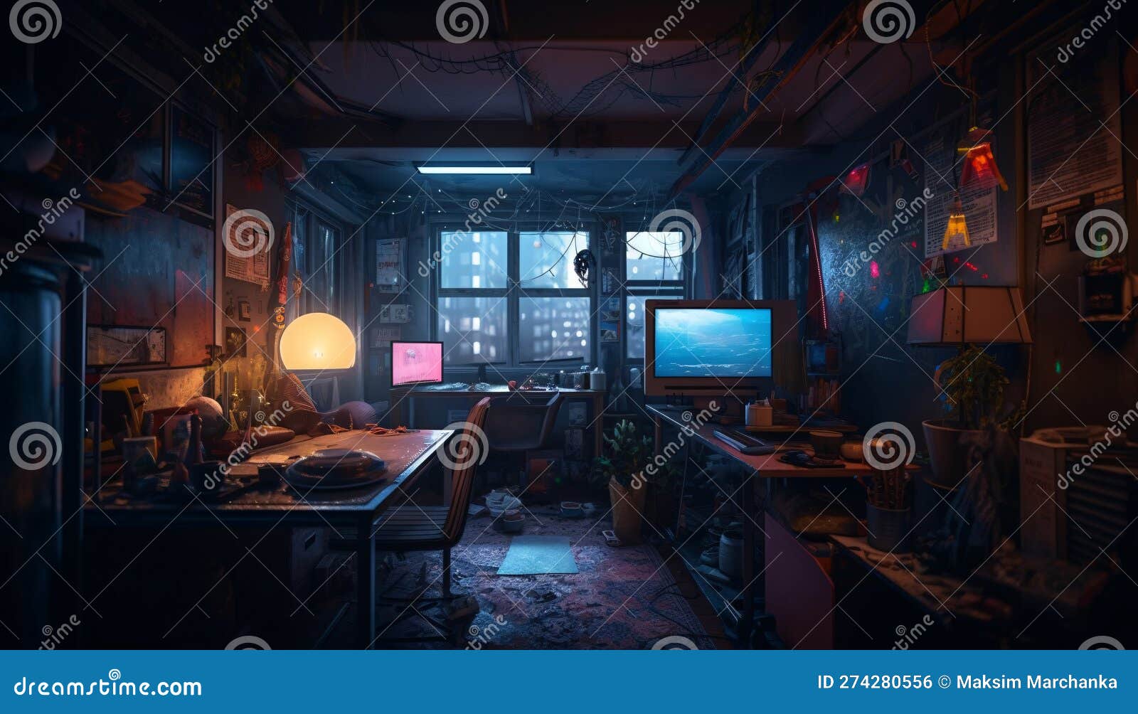 Mess in the Room of the House, Garbage and Trash, Retro Computer and ...