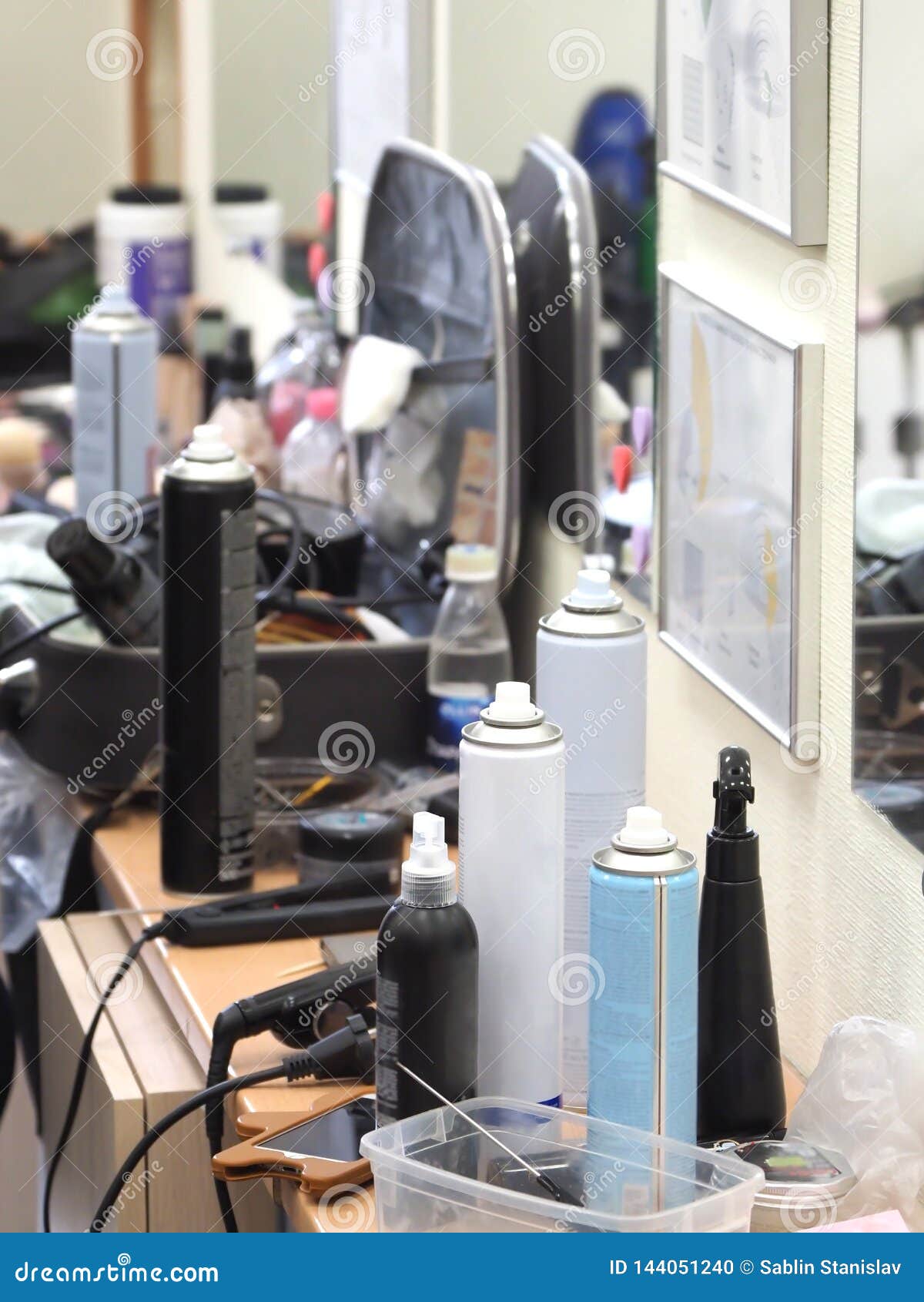 Mess on the table make up. stock photo. Image of care - 144051240