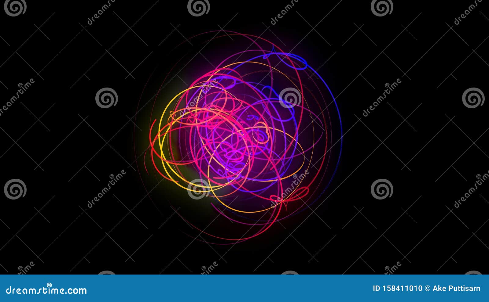 The Mess Tangling of the Neon Lines. it,s without Direction Stock ...