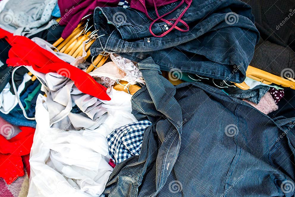 Mess in the Wardrobe. Decluttering Wardrobe Stock Image - Image of ...