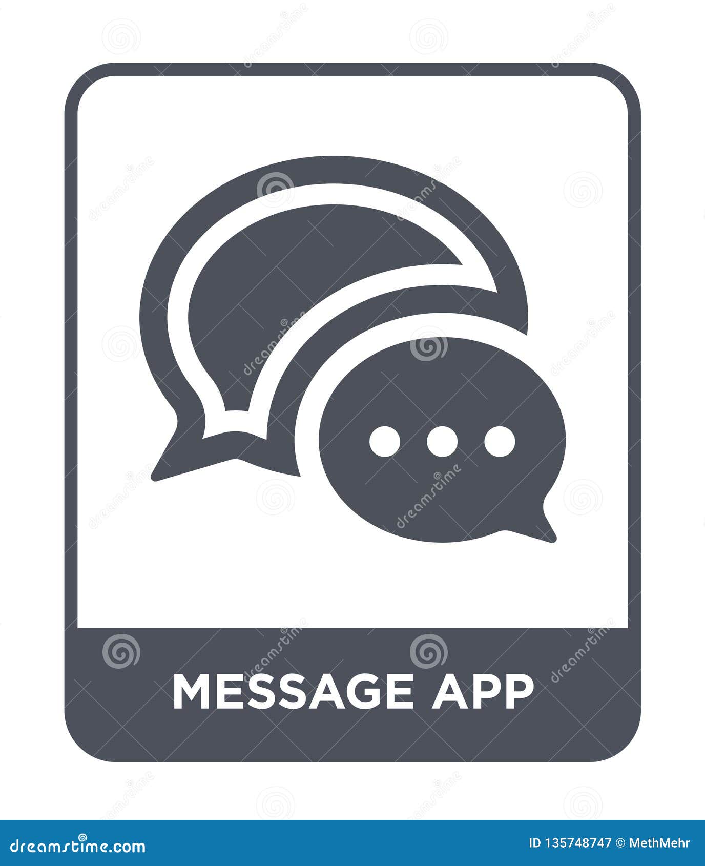 Message App Icon in Trendy Design Style. Message App Icon Isolated on ...
