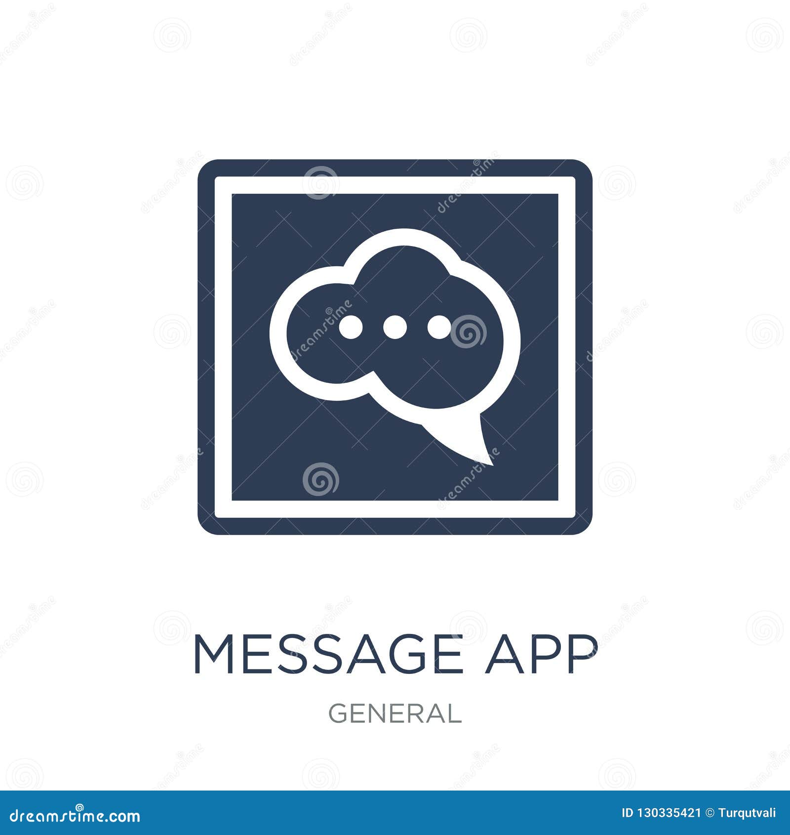 Message App Icon. Trendy Flat Vector Message App Icon on White B Stock ...