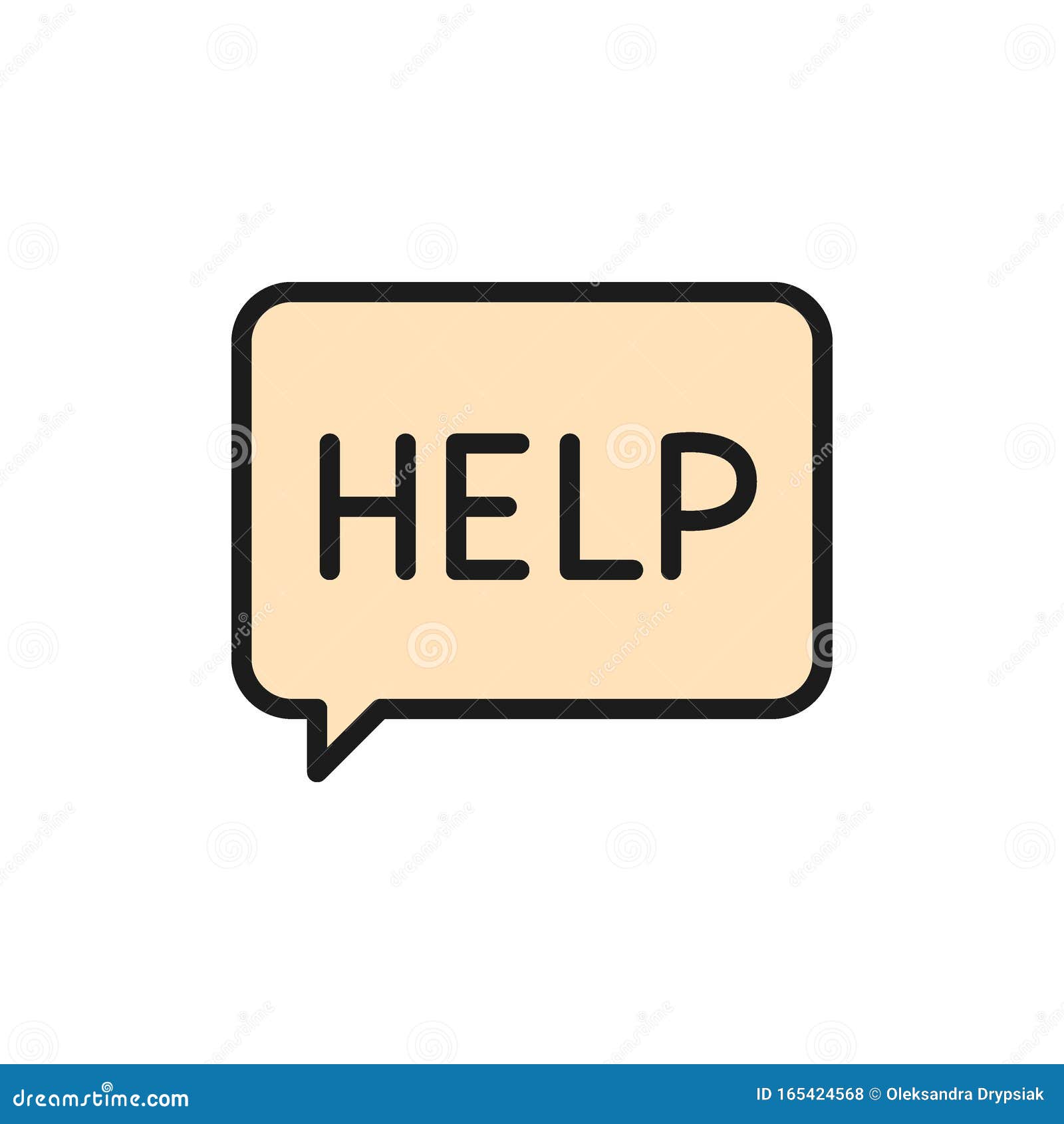 Message Asking for Help, Faq Flat Color Icon. Stock Vector ...