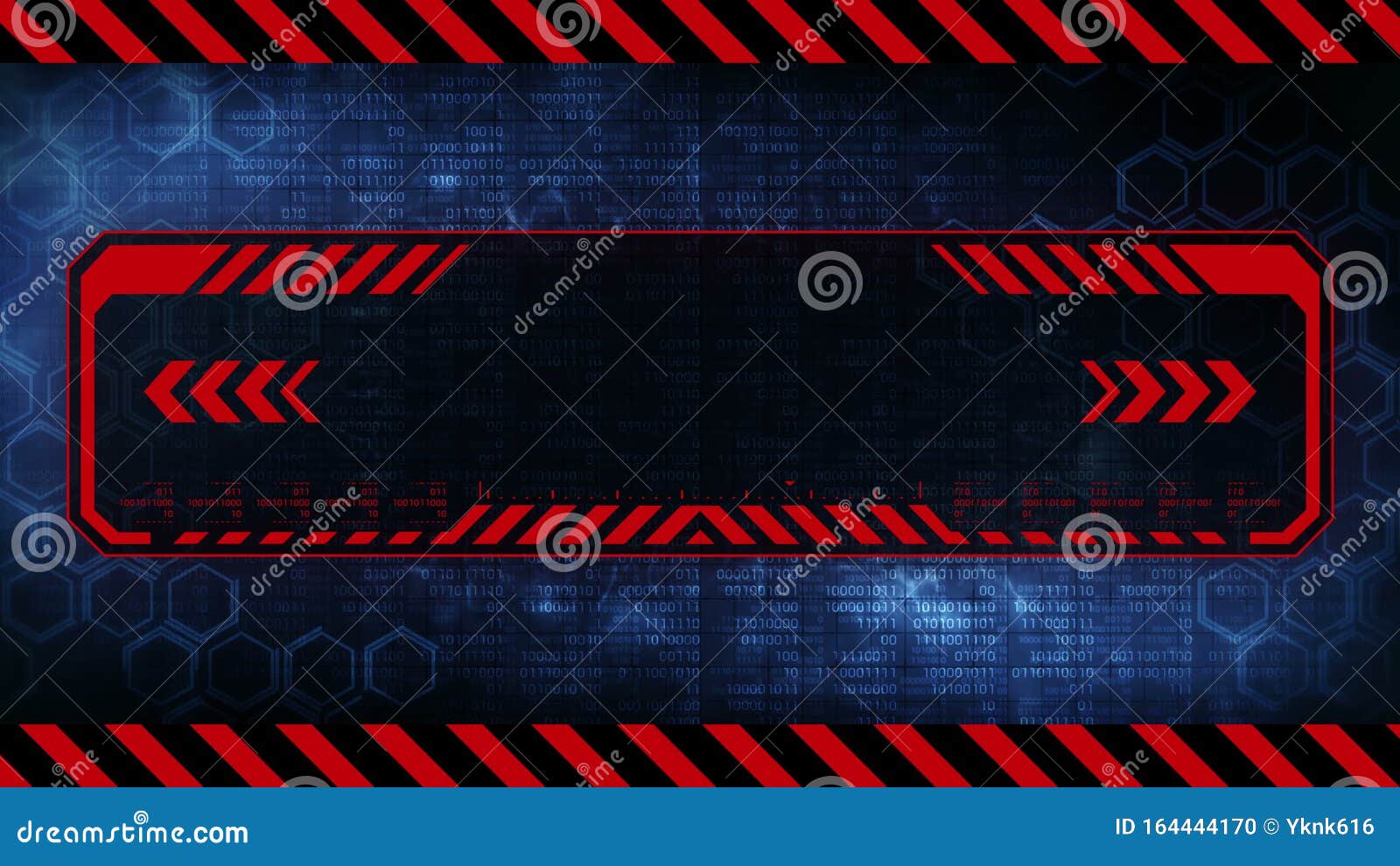 Danger Message with Copy Space. Hexagon Geometric Design and Binary Numbers Background. Digital ...