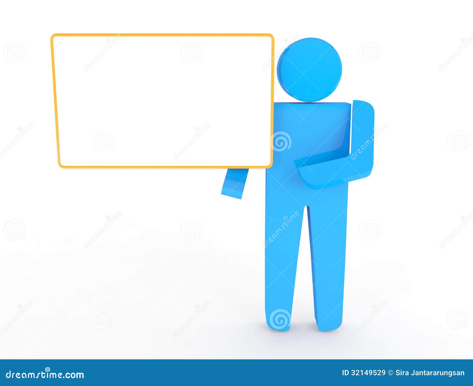 Message Board. 3D Little Human Character Stock Illustration ...