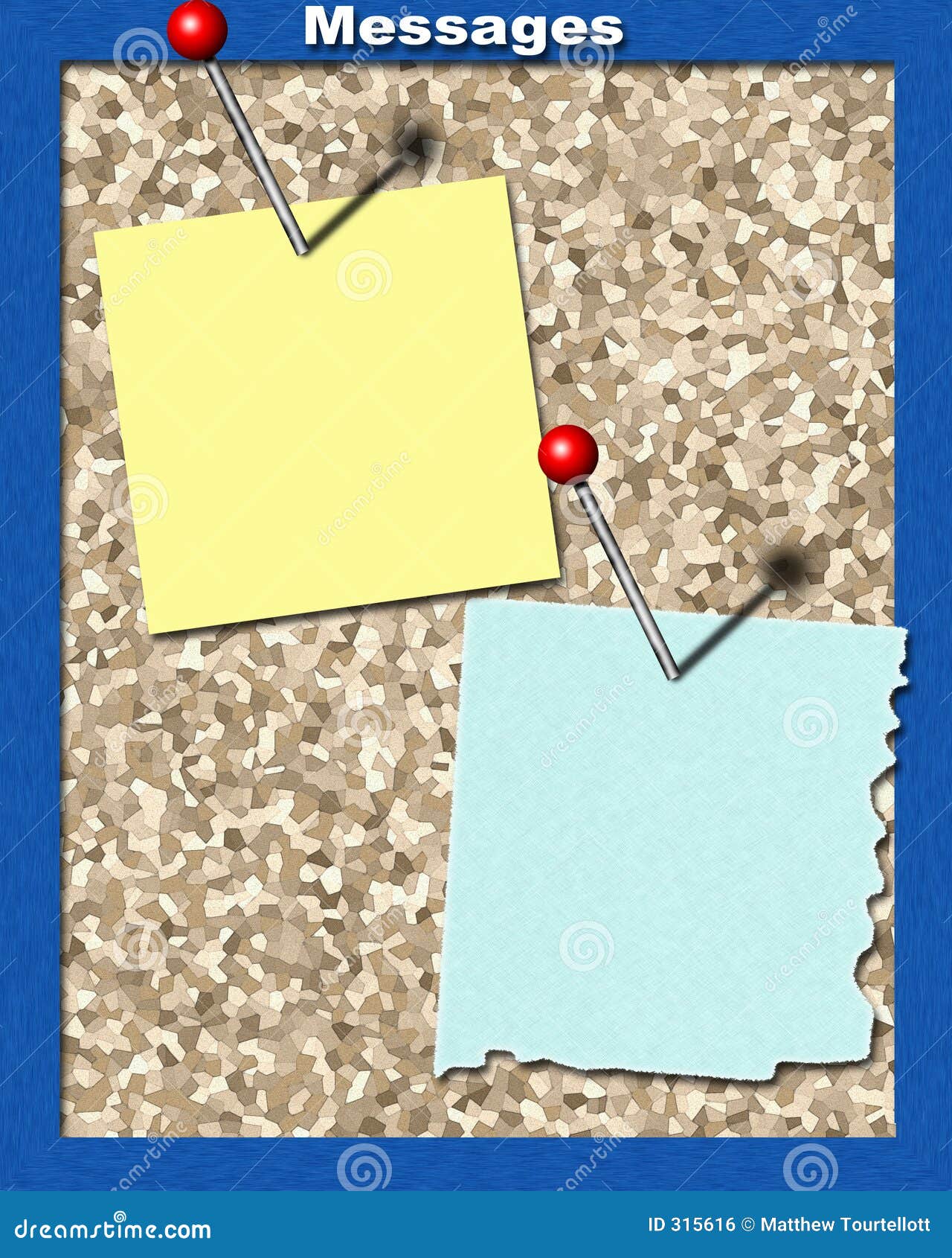 Message Board with Pins and Blank Paper. Ready for Your Text Stock ...